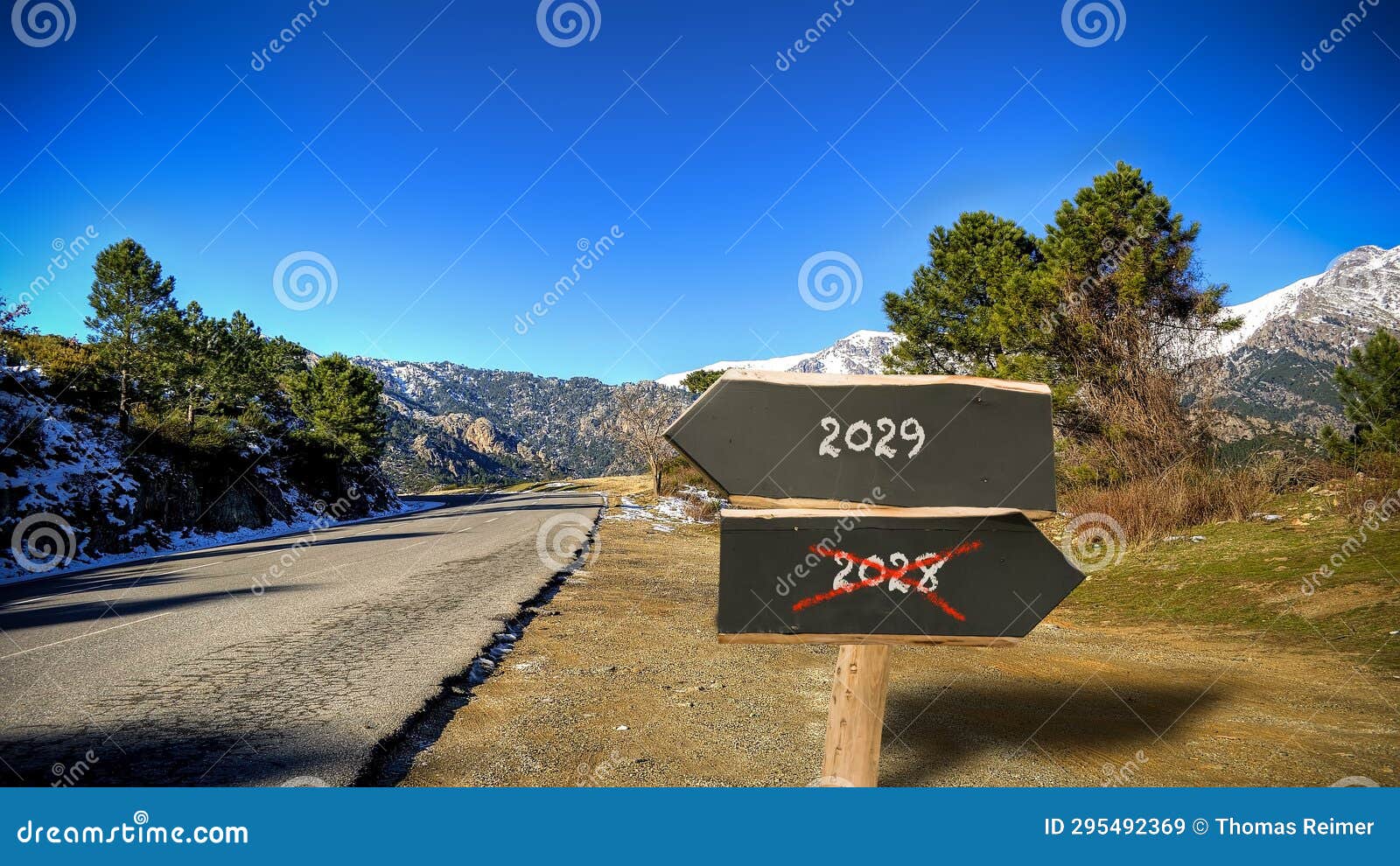 Signposts the Direct Way To 2028 Versus 2029 Stock Image - Image of ...