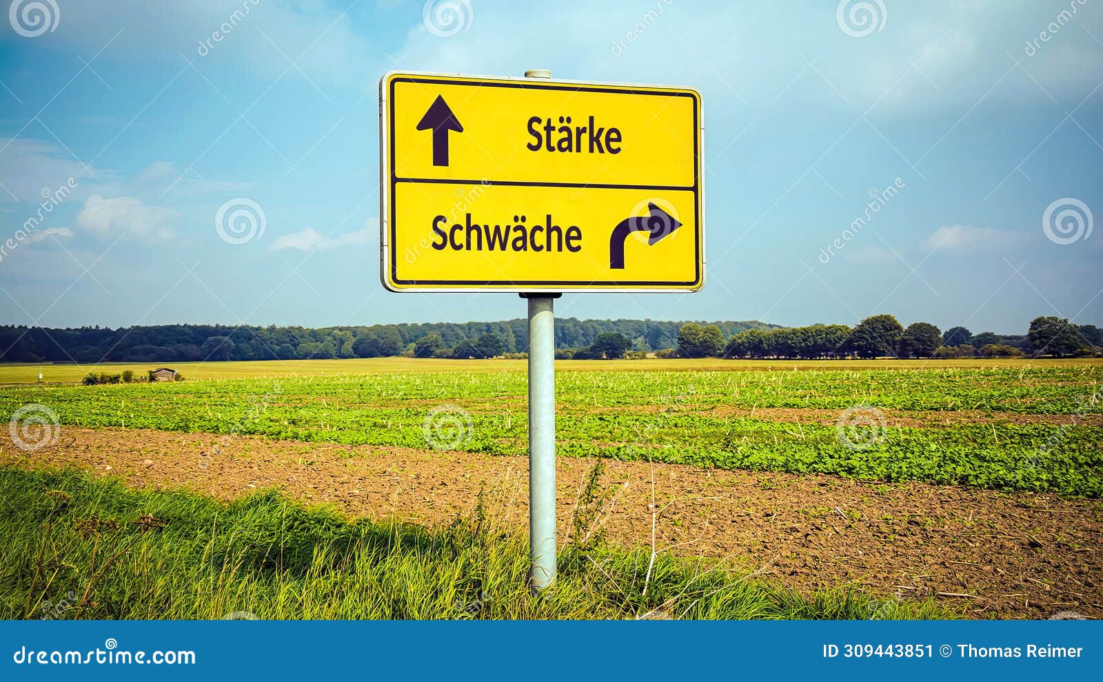 Signposts the Direct Way To Strength Versus Weakness Stock Image ...