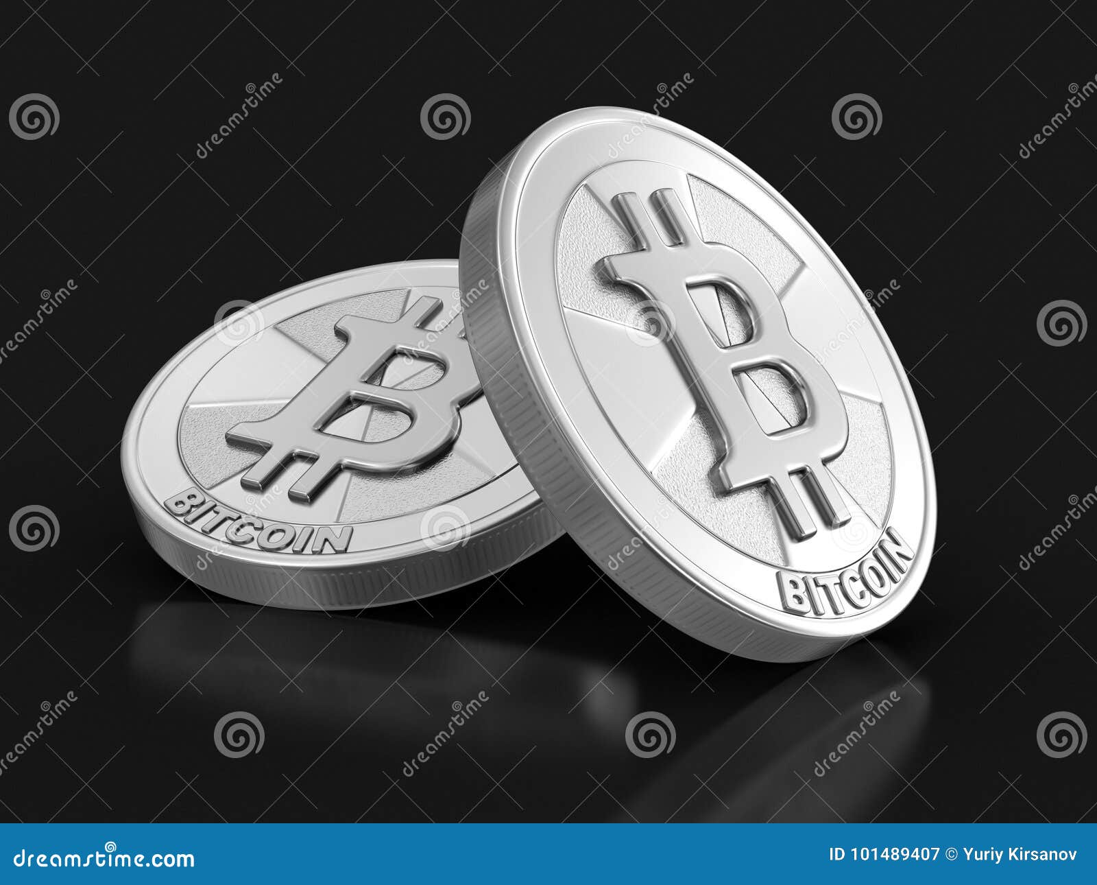 Image of Silver bitcoin stock illustration. Illustration of crypto ...