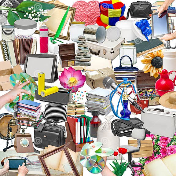 Simple Collage of Isolated Objects Stock Photo - Image of element ...