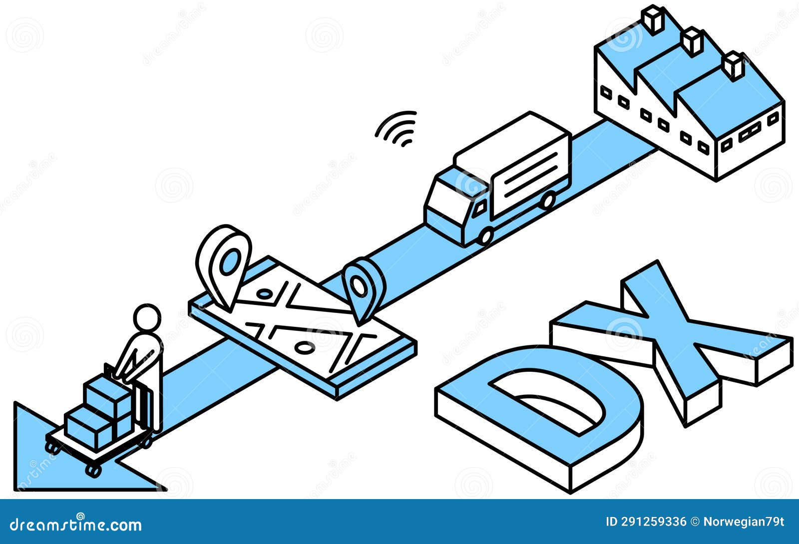 Image Simple Isometric Illustration of Logistics and Distribution ...