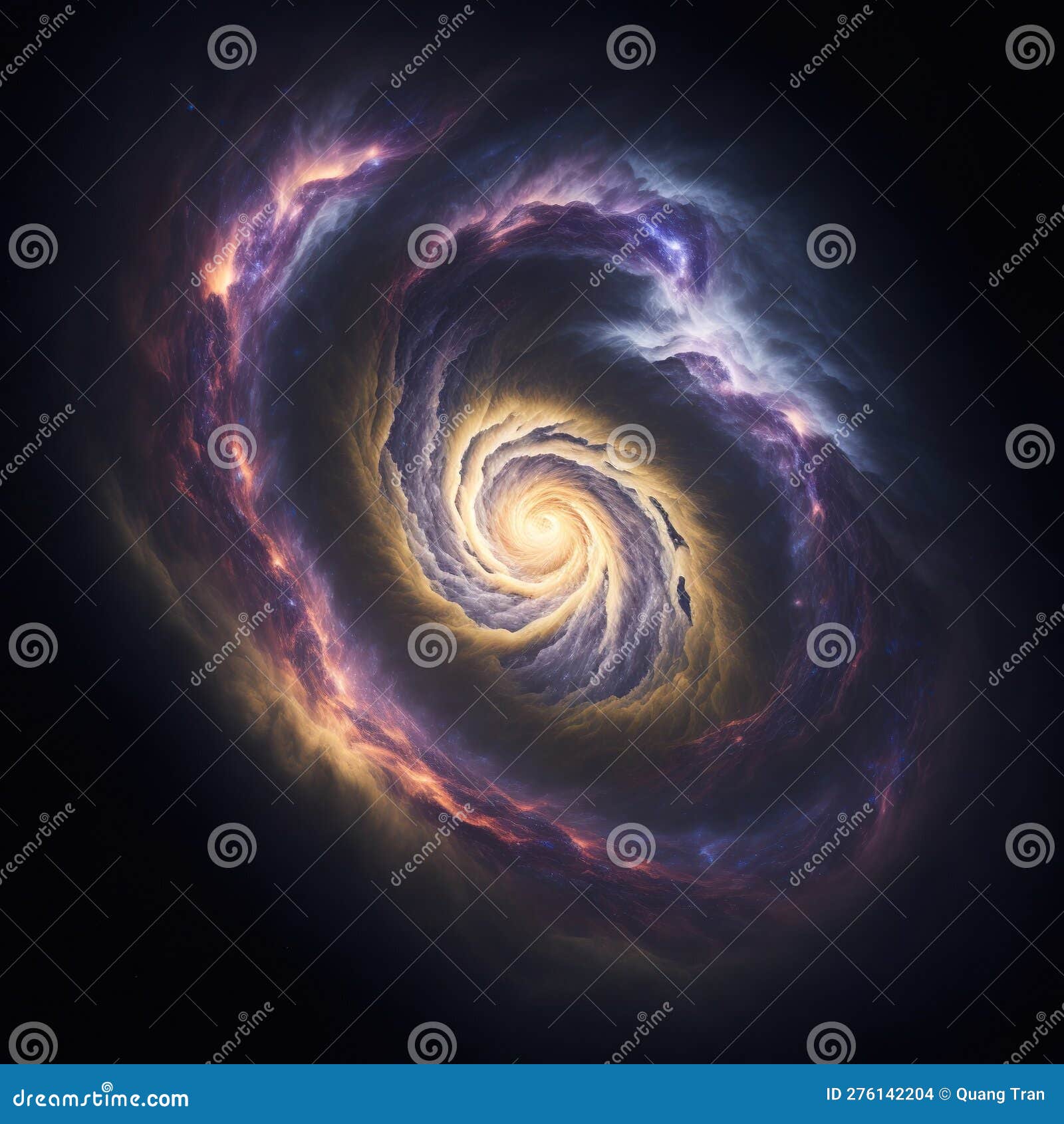 Dark Spiral Galaxy: Endless Vortex Stock Illustration - Illustration of ...