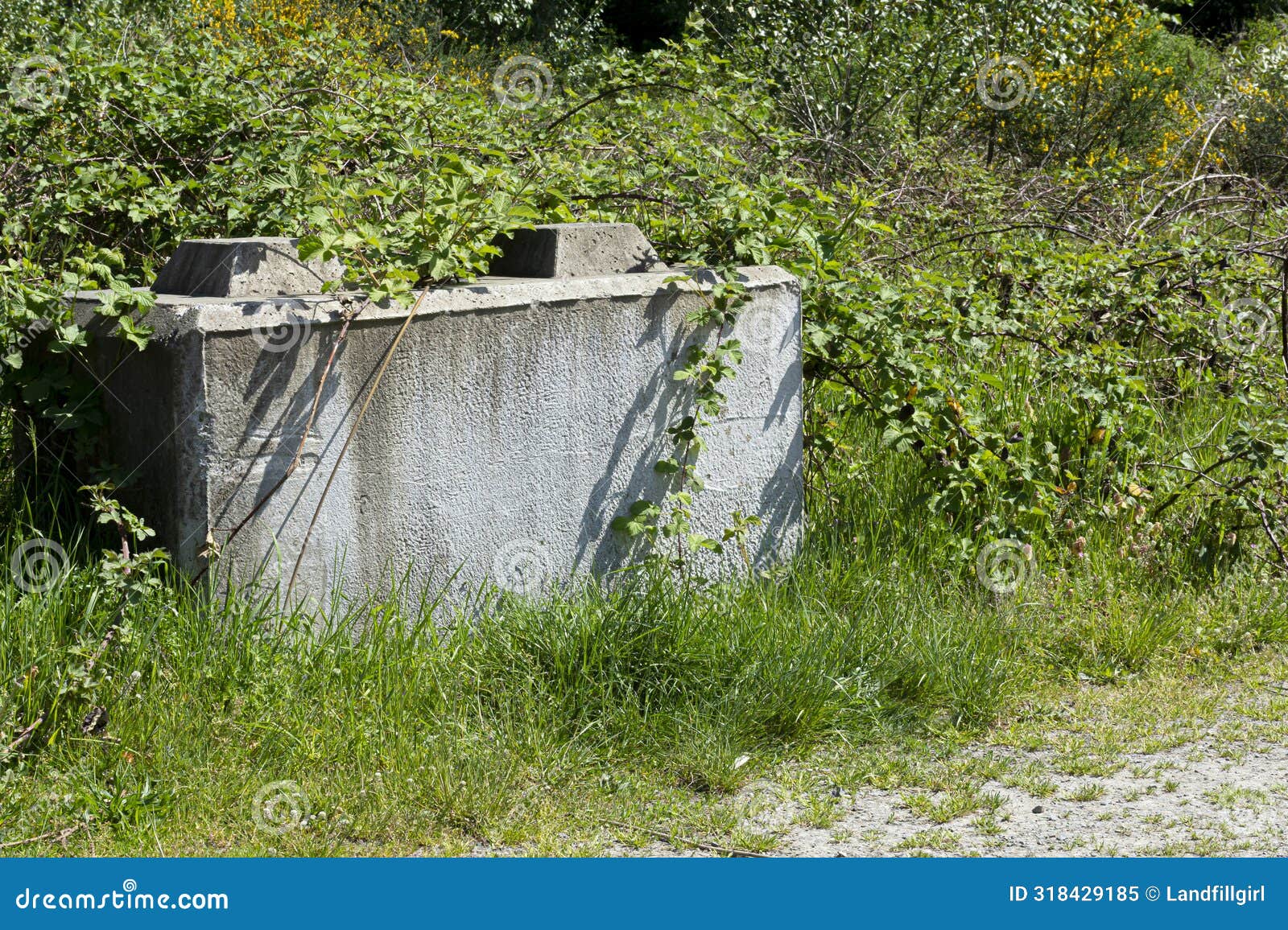Large Rectangular Concrete Road Barrier Stock Image - Image of cube ...
