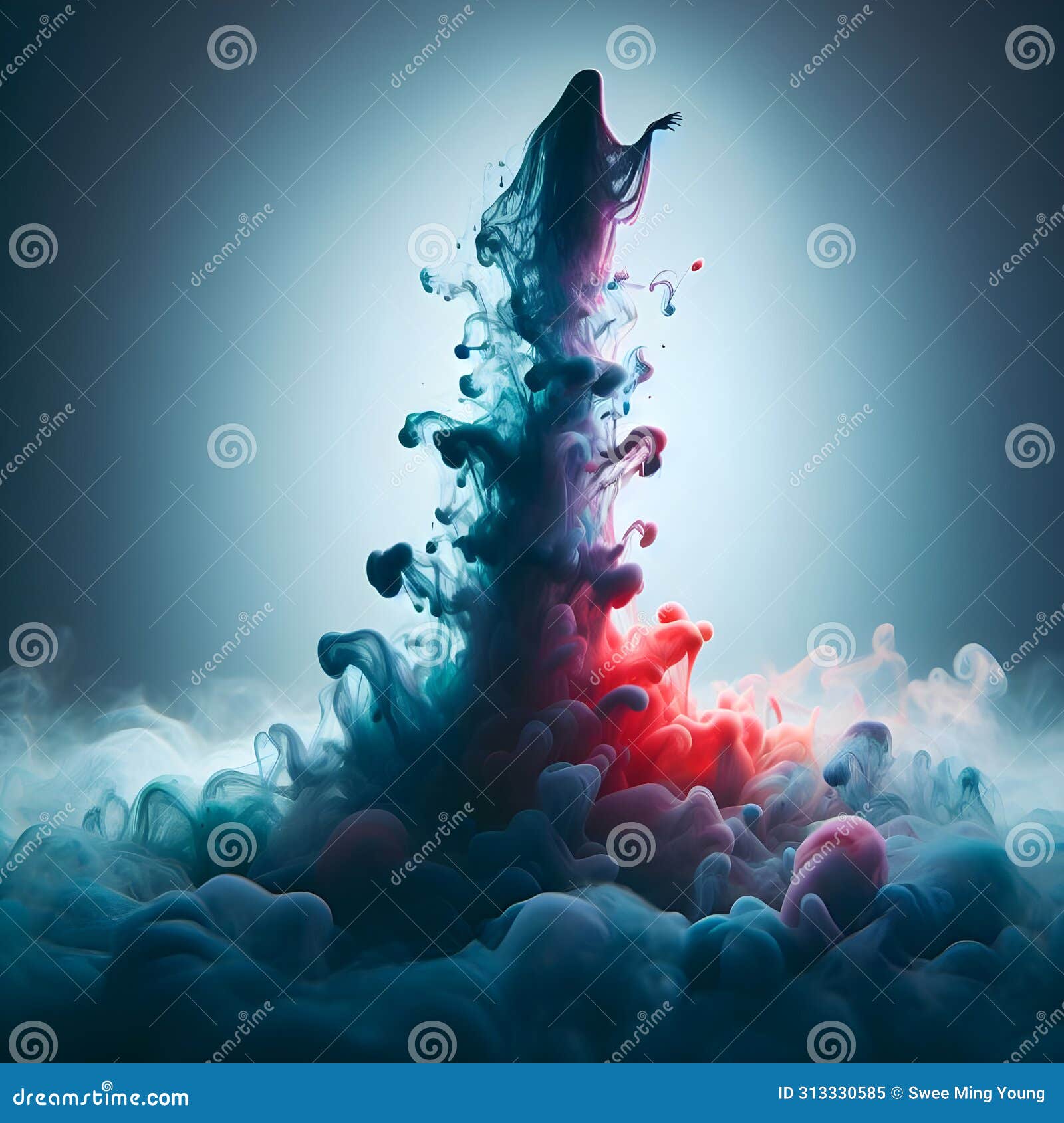 Image of Sinister Spirit Rising Up from Liquid Splash Art. Stock ...