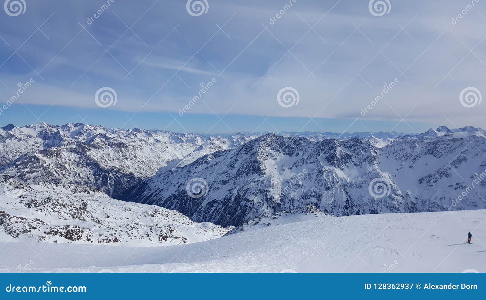 Image of Ski Resort in the Winter with Snow Covered Mountains and Slops ...