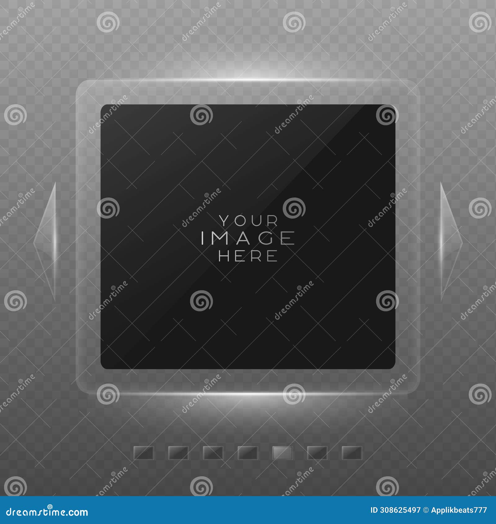 Image Slider. Glass Glossy Slider for Media Stock Vector - Illustration ...