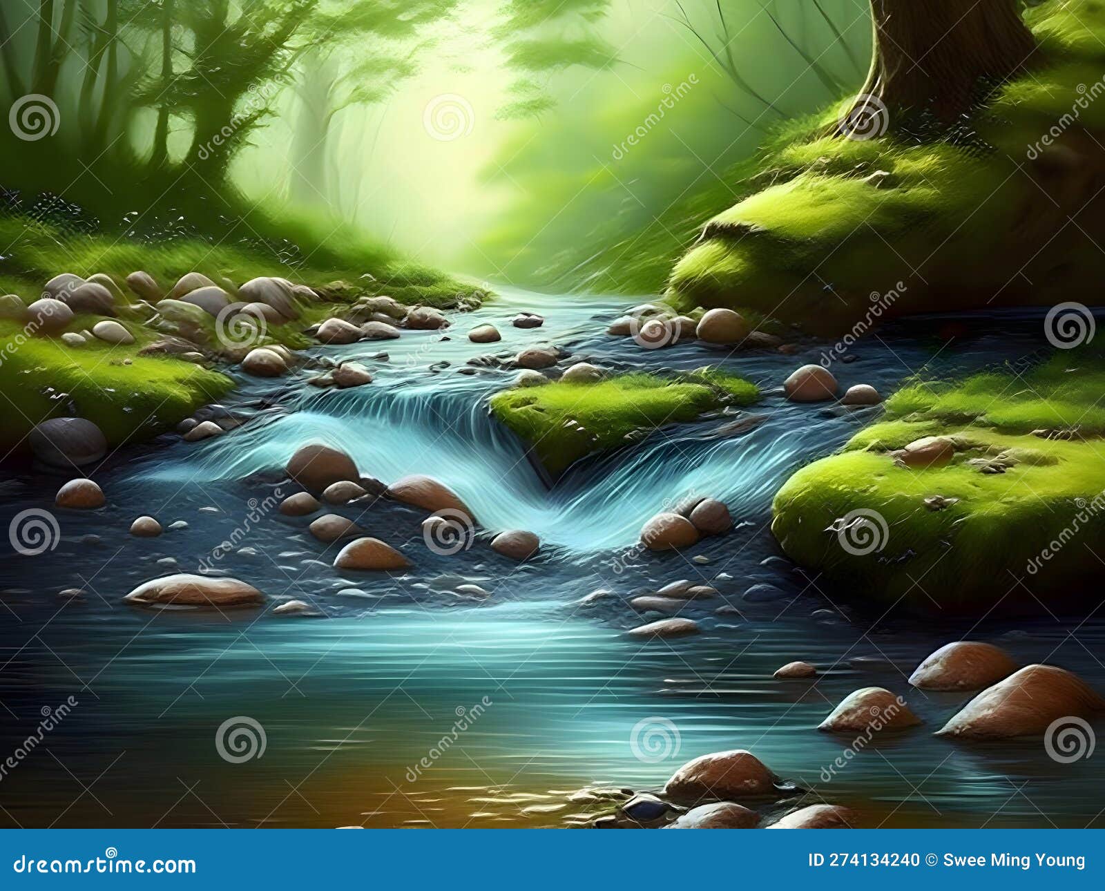 Image of the Slow Exposure Photography of Water Streaming Down from the ...