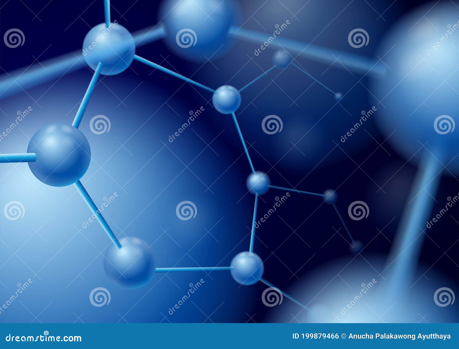 Image of a Small Molecular Structure with a Sphere on a Blue Background ...
