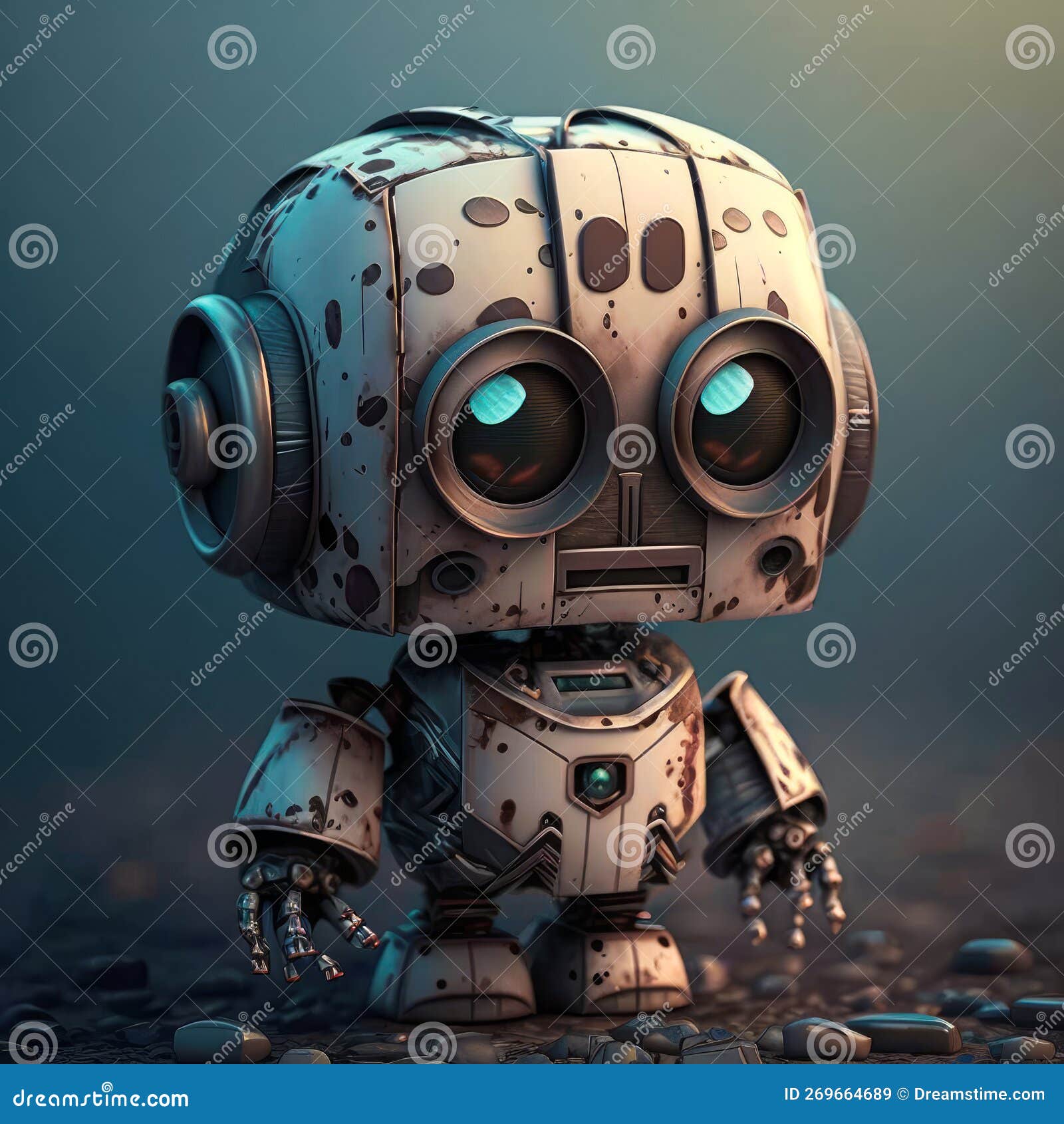 An Image of Small Robot with Big Eyes. Generative AI Stock Image ...