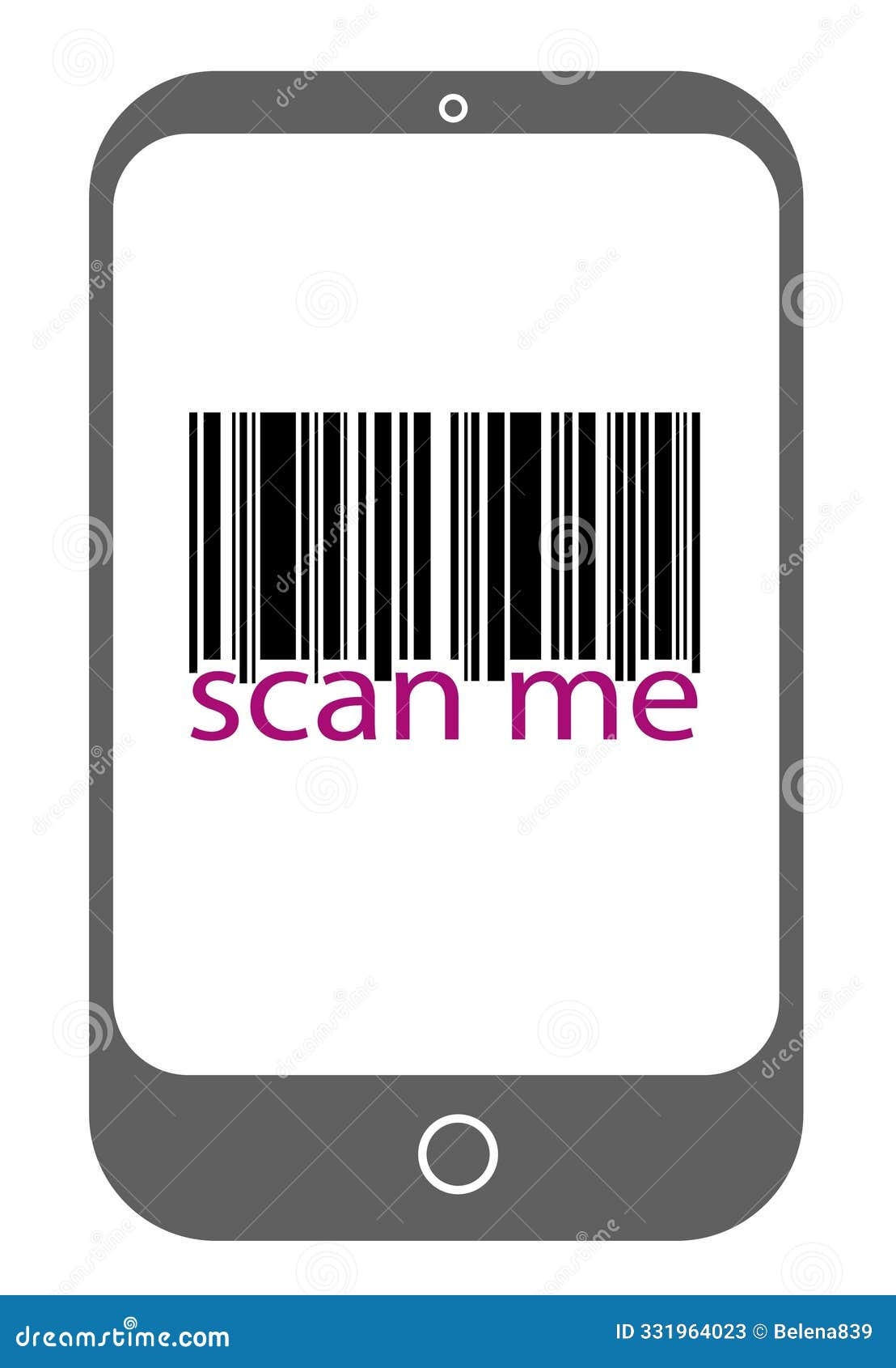 Image of a Smartphone Screen Displaying a Barcode with Scan Me Text ...