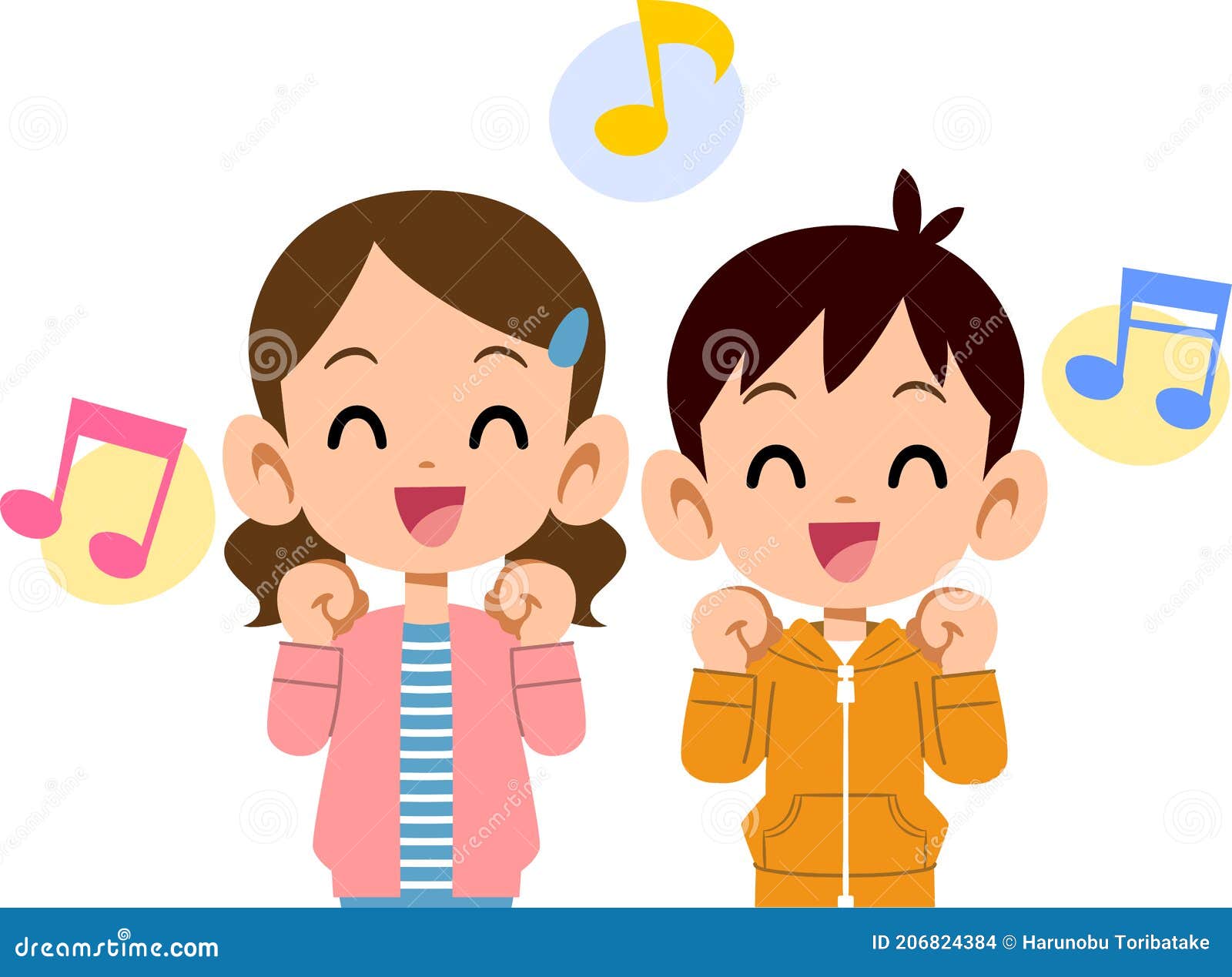 Smiley Boys and Girls with Happiness and Hope Stock Vector ...