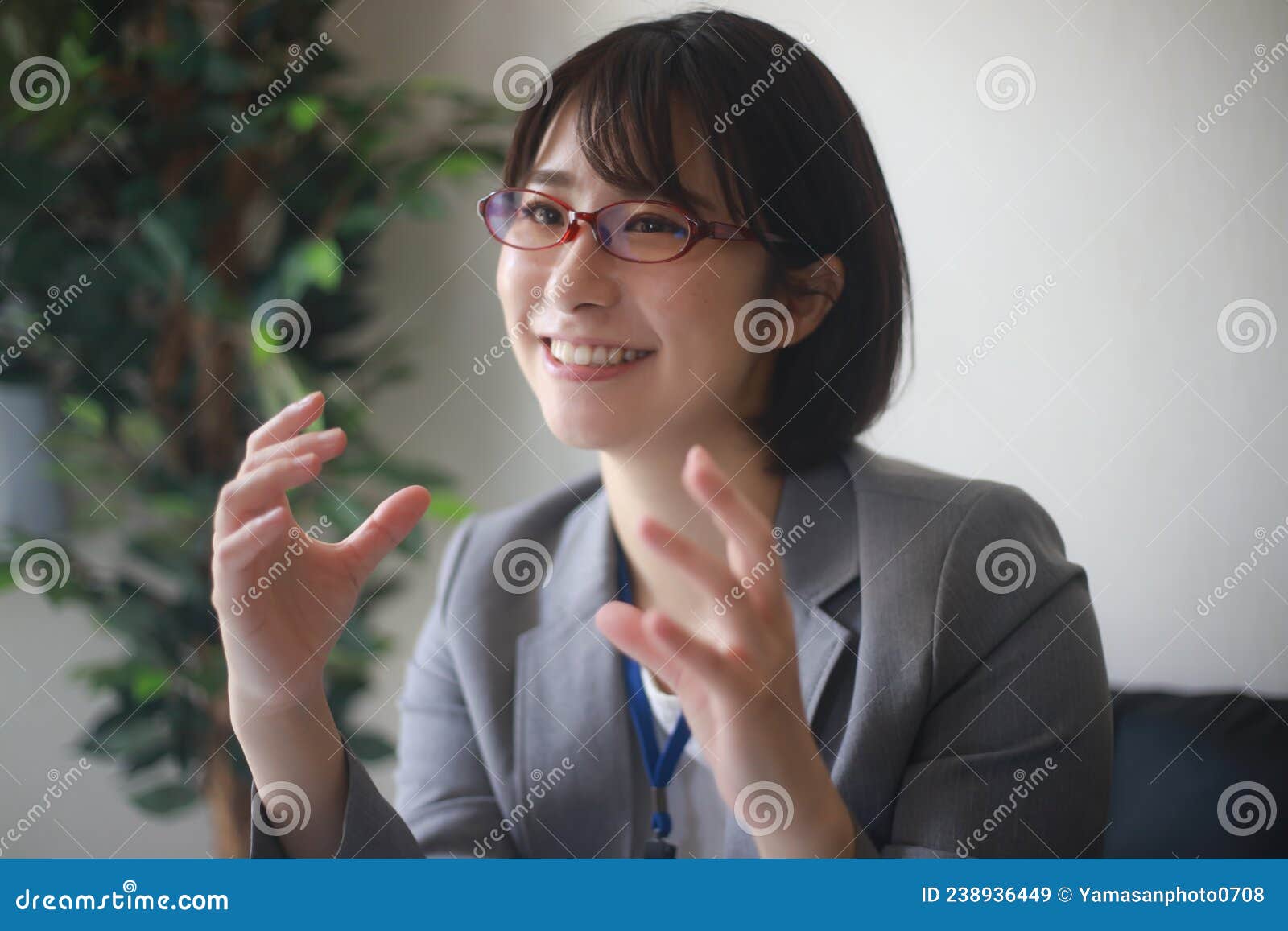 Smile female employee stock image. Image of bright, japan - 238936449
