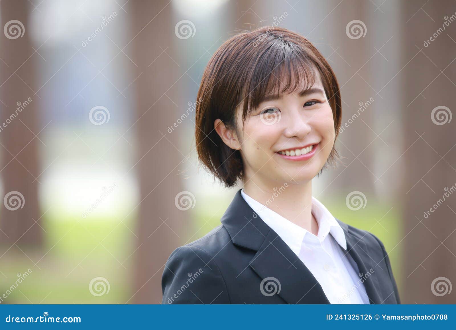Smiley Female Office Worker Stock Photo - Image of landscape, upper ...
