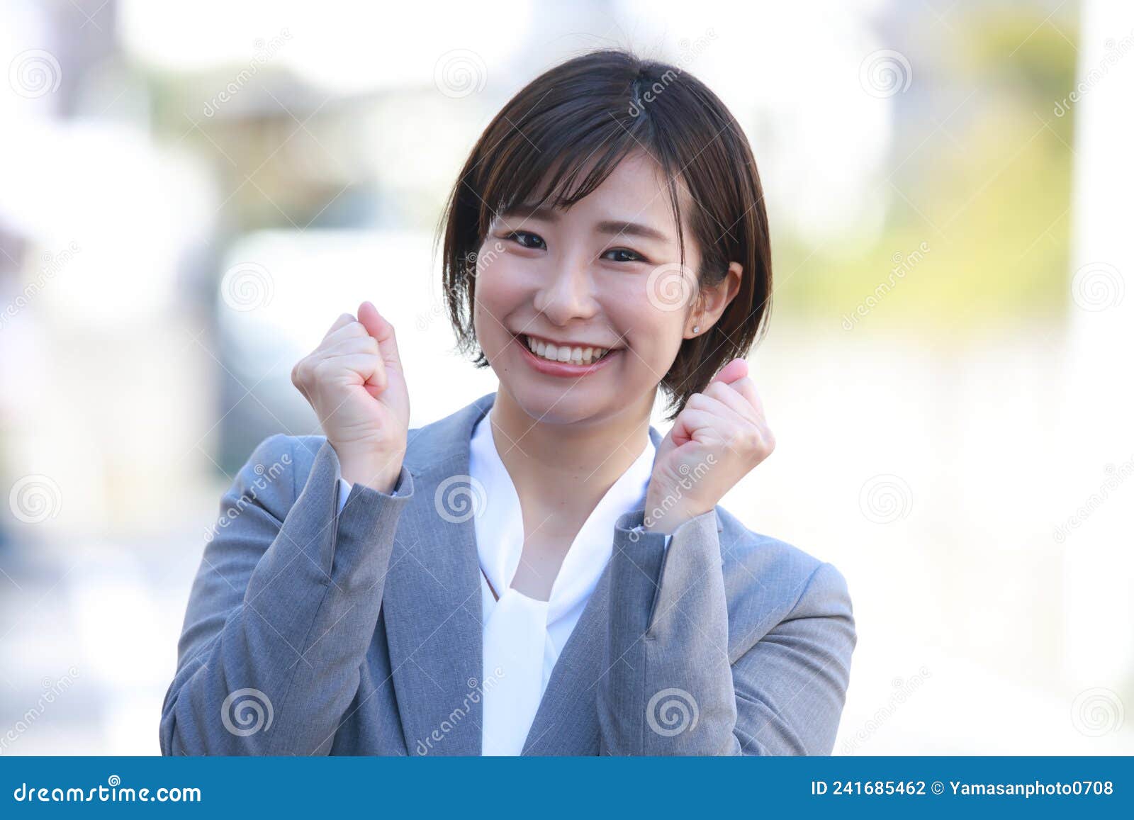 Smiley Female Office Worker Stock Photo - Image of copy, cute: 241685462