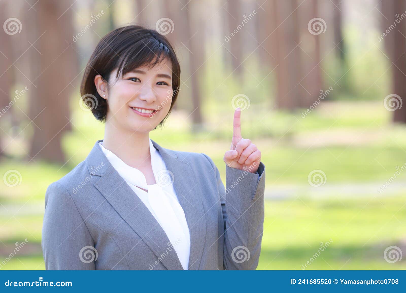 Smiley Female Office Worker Stock Photo - Image of copy, sunny: 241685520