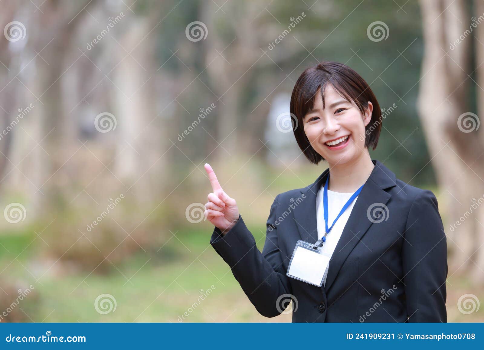 Smiley Female Office Worker Stock Image - Image of tree, worker: 241909231