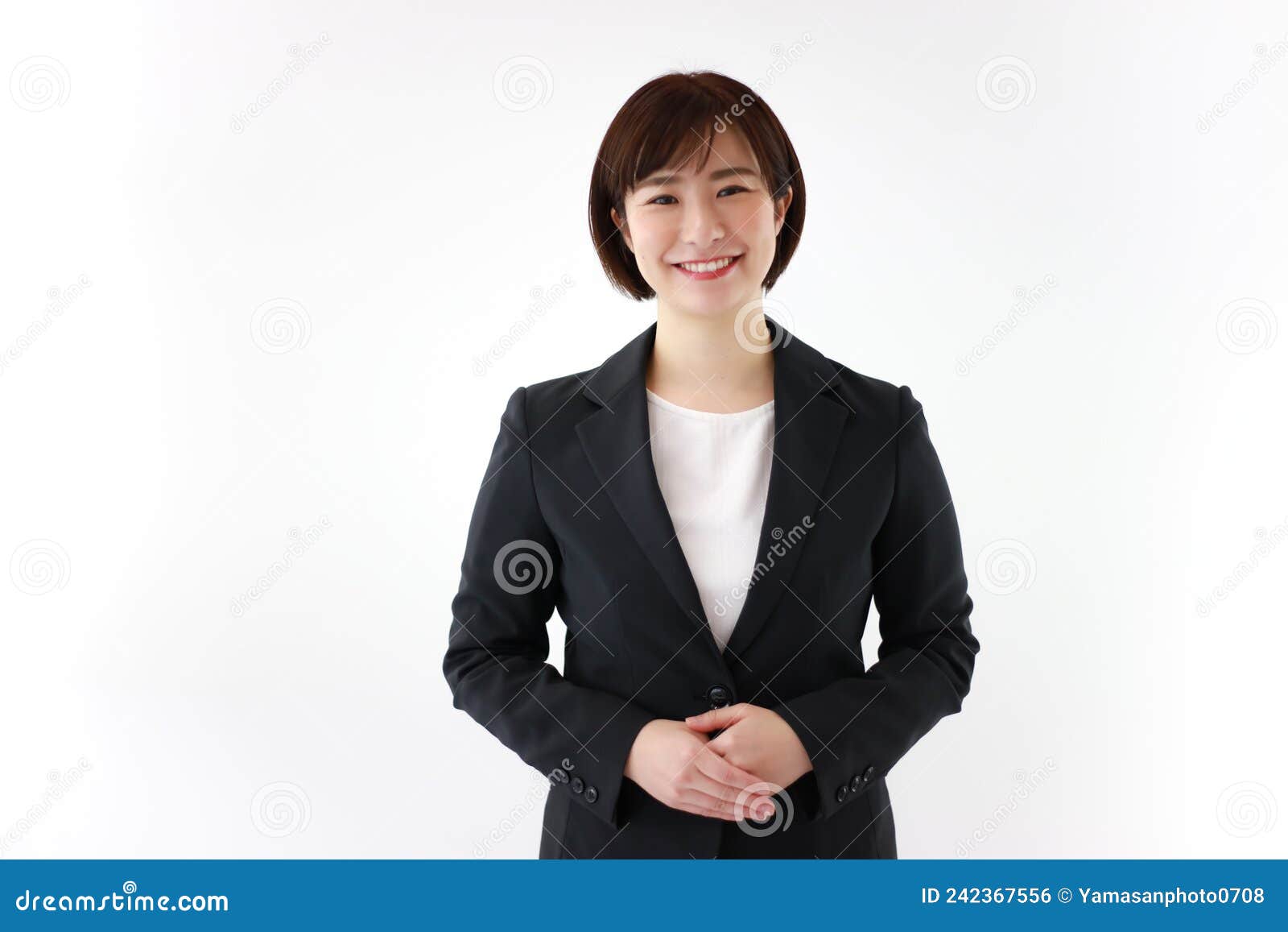 Smiley Female Office Worker Stock Photo - Image of jacket, bright ...