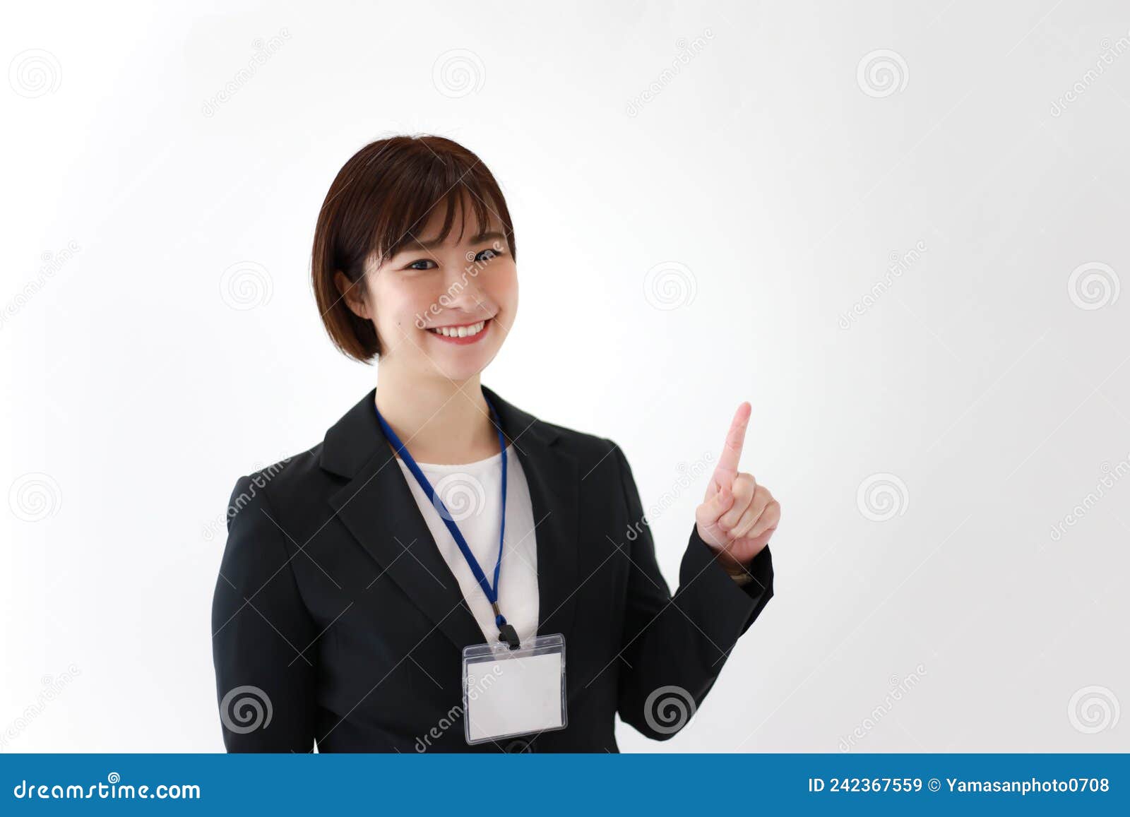 Smiley Female Office Worker Stock Image - Image of japan, brown: 242367559