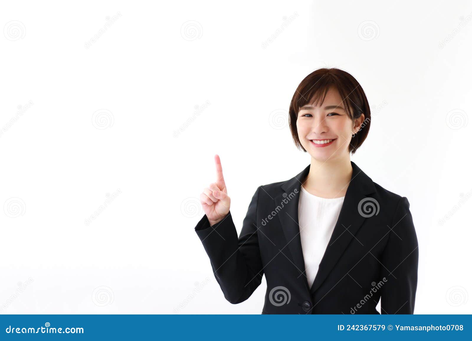 Smiley Female Office Worker Stock Image - Image of refreshing, studio ...