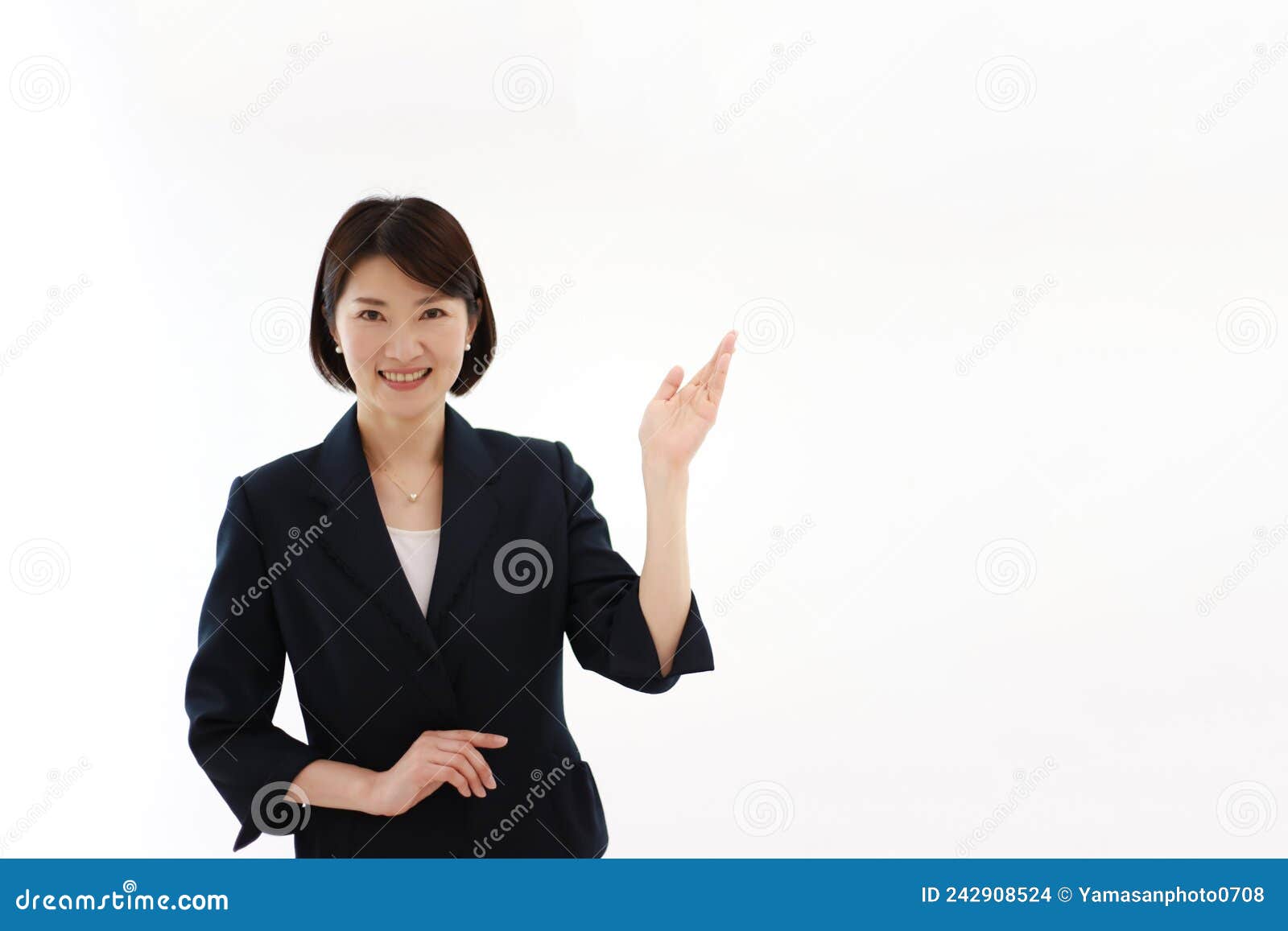Smiley Female Office Worker Stock Photo - Image of material, suit ...