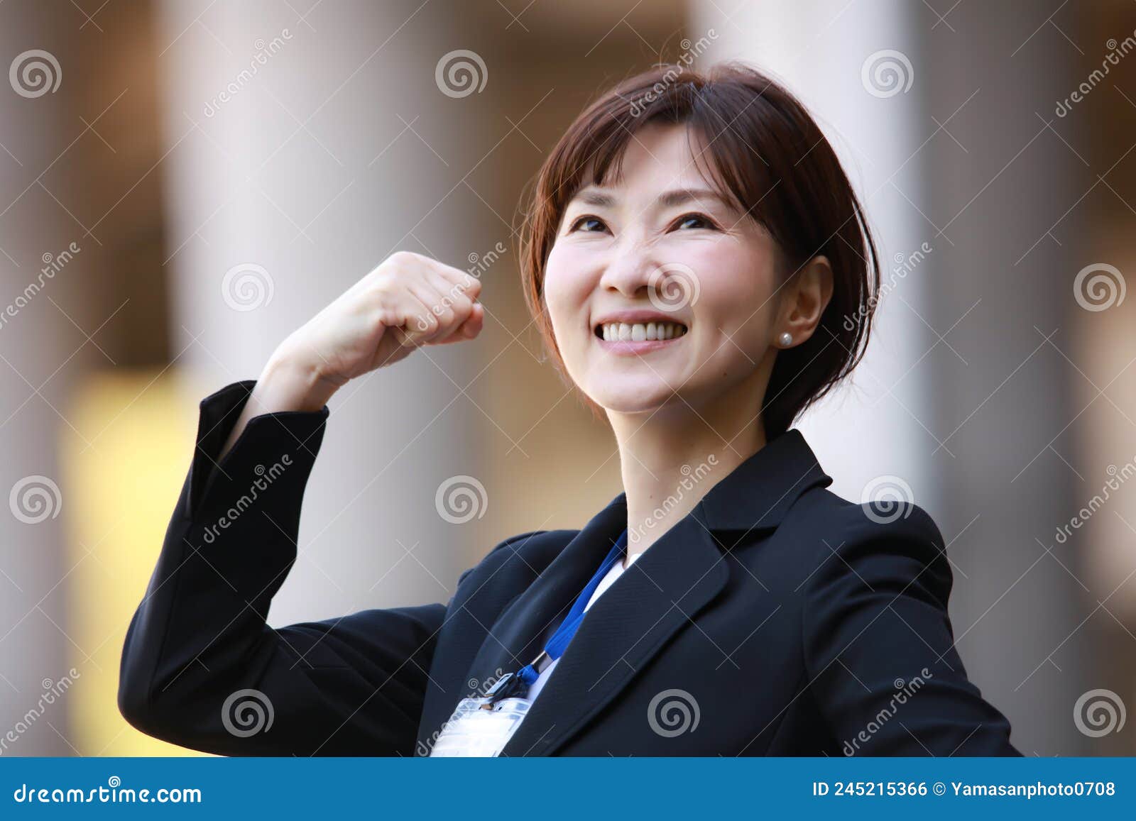 Smiley Female Office Worker Stock Photo - Image of sunny, office: 245215366