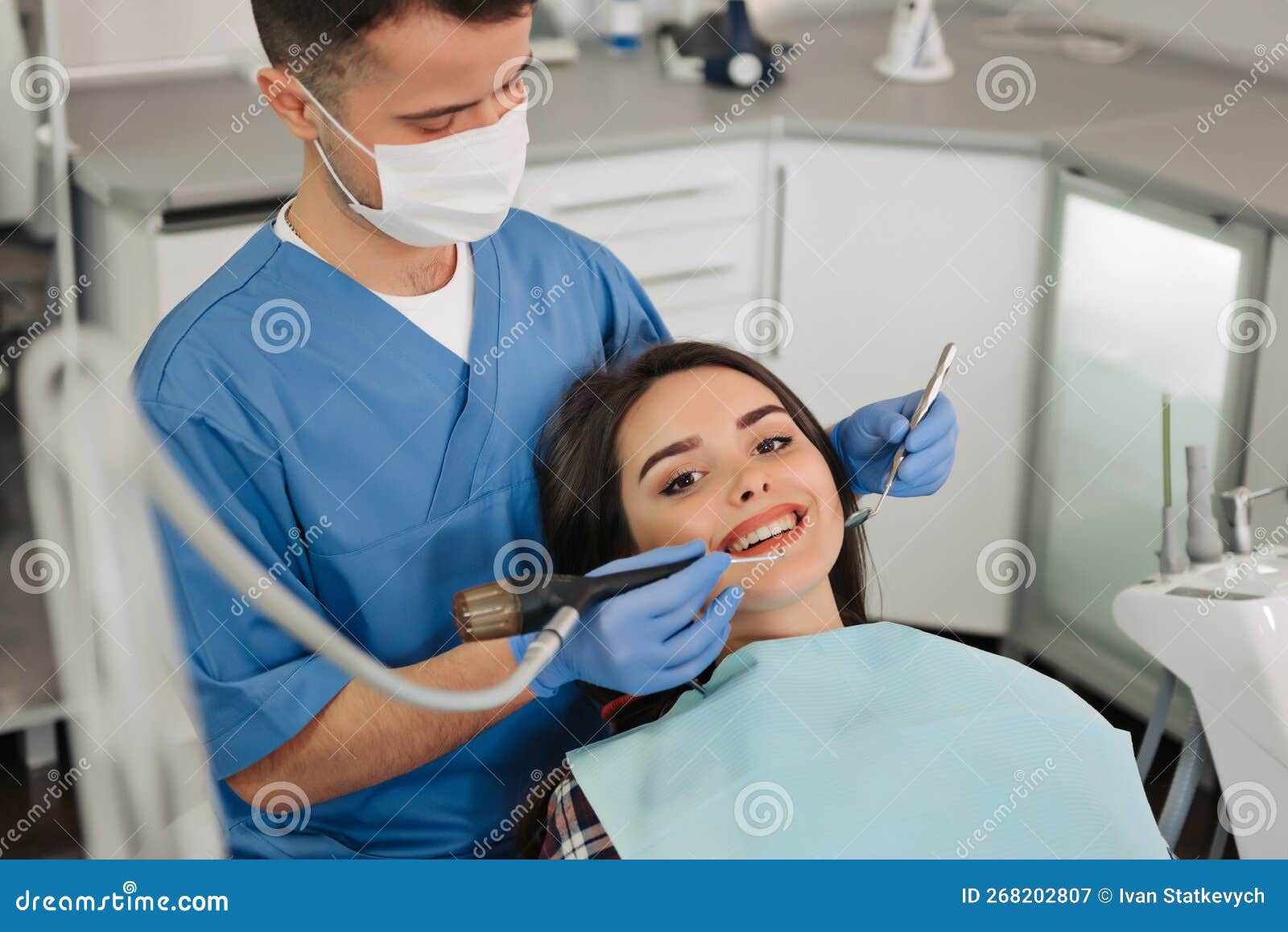 Image of Smiling Patient Looking at Camera at the Dentist Stock Image ...