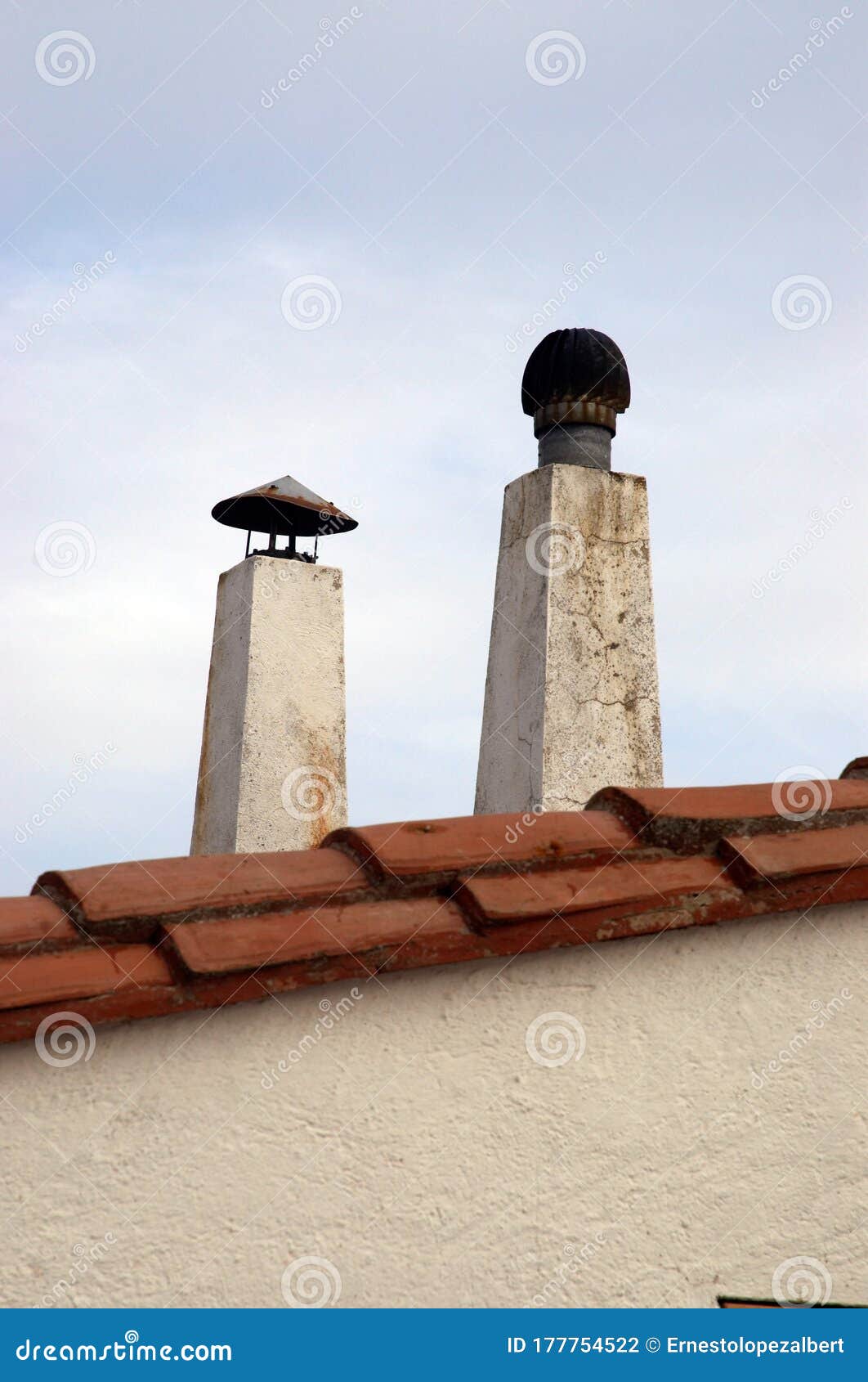 Smoke Extraction Chimneys Located on Top of the Roof Stock Photo ...