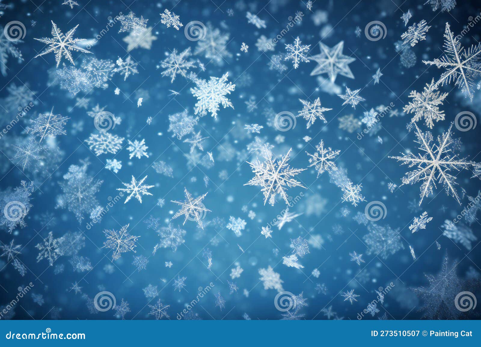 Image of Snowflakes Falling on Blue Background, Abstract, Backgrounds ...