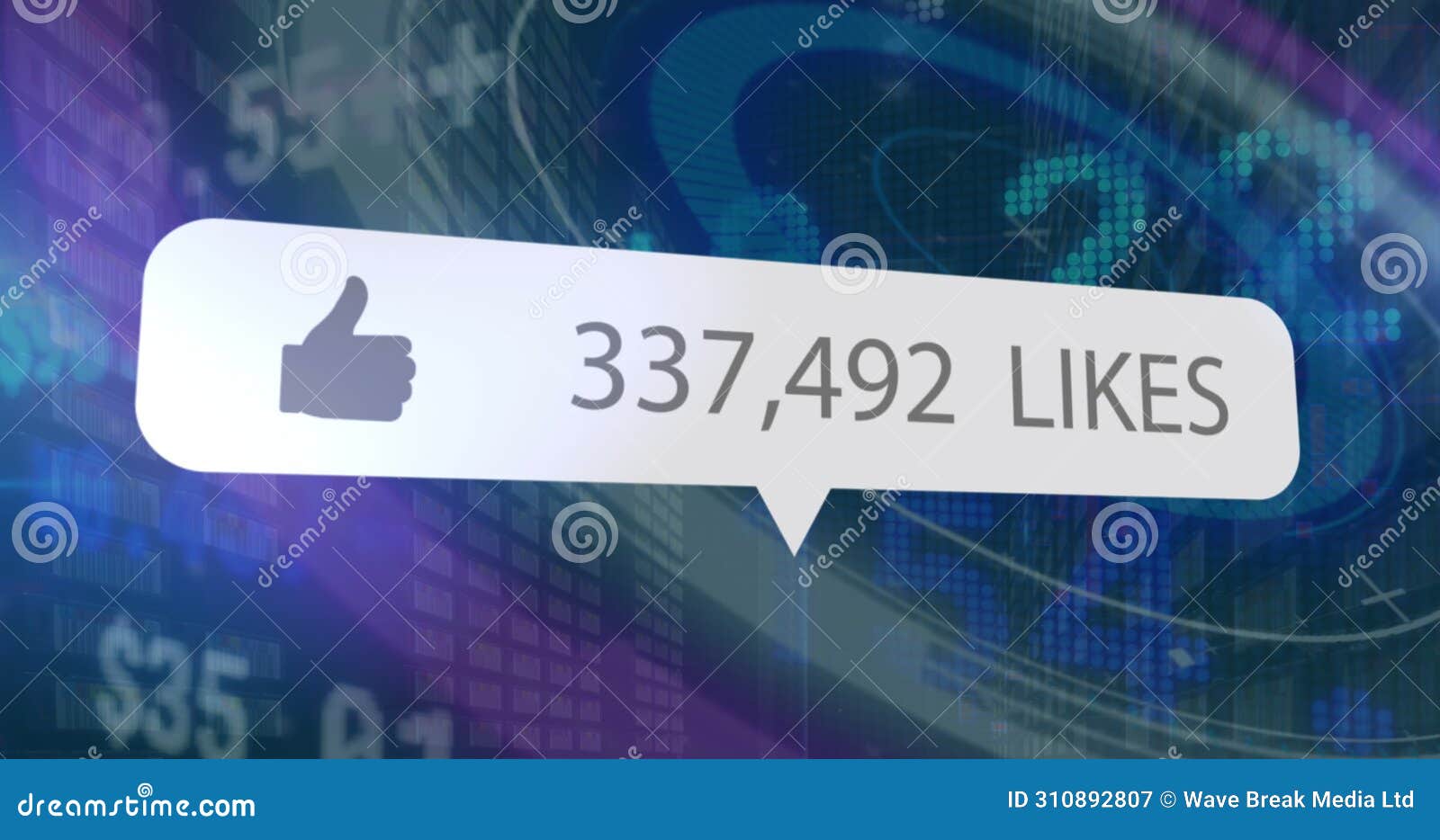 Image of Social Media Likes Notification Over Data Processing Stock Image - Image of data ...
