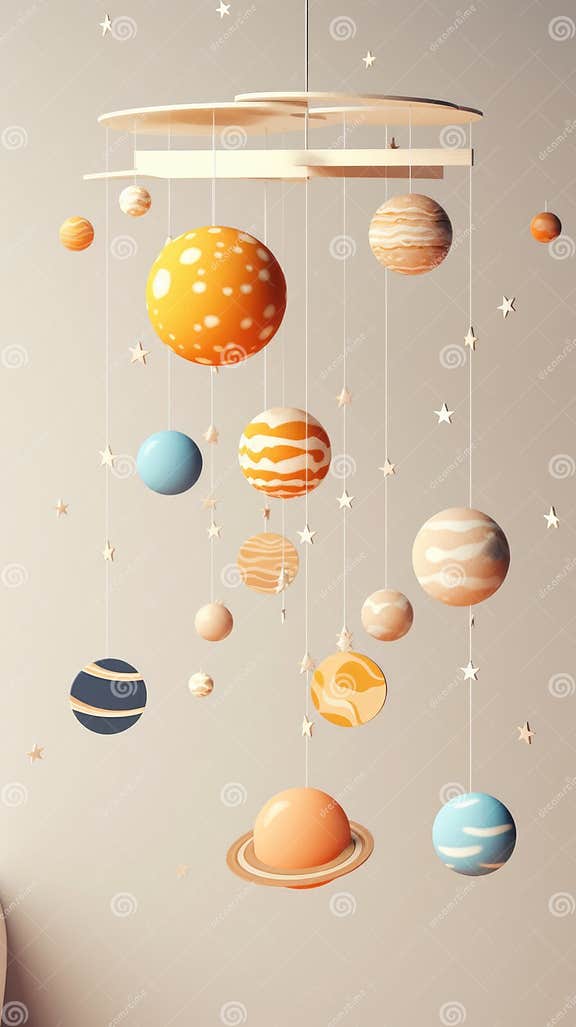 An Image of a Solar System Hanging from a Ceiling, Imaginary Mobile for ...