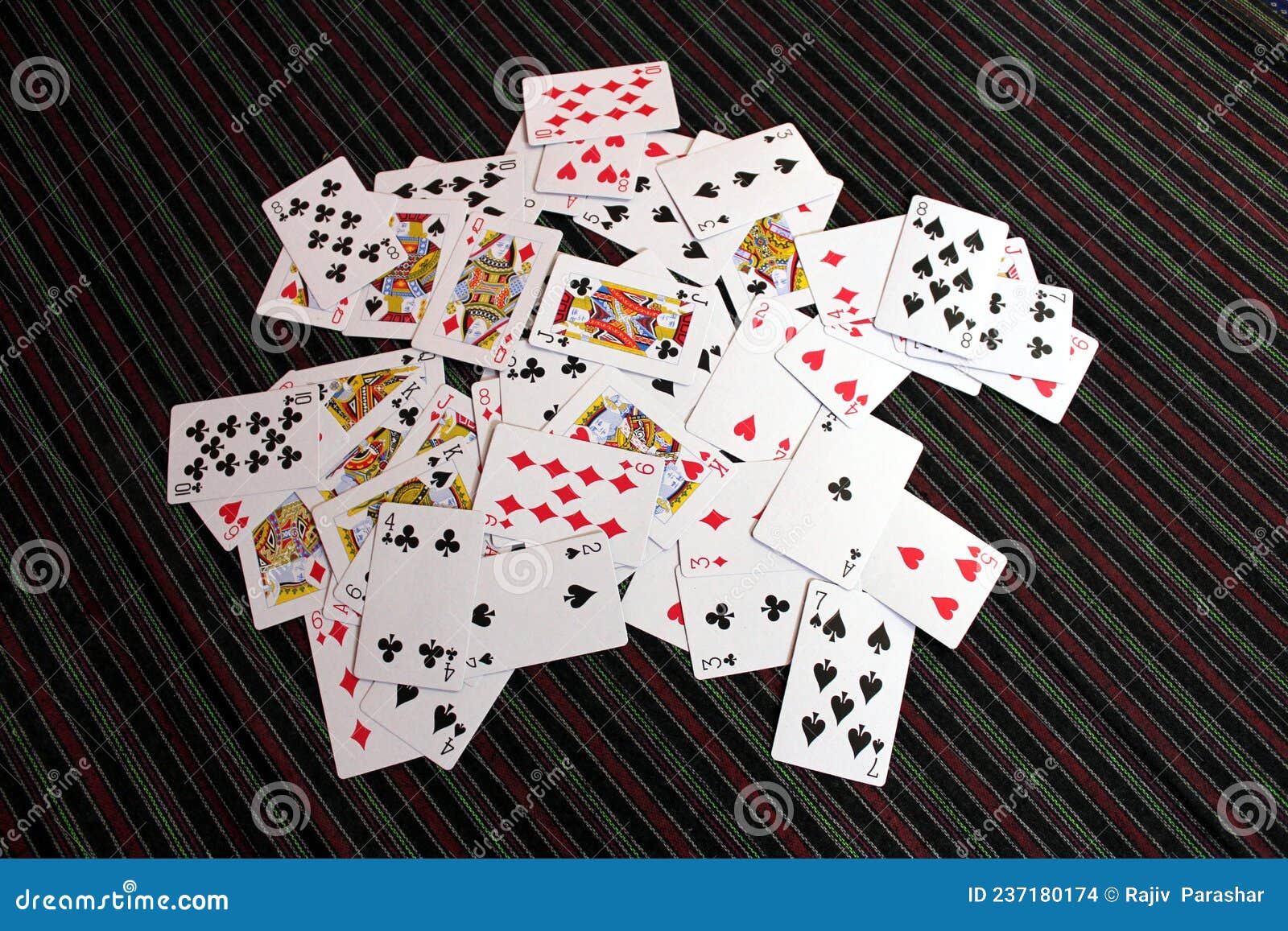 Some Plastic Playing Cards Lay Down Stock Photo - Image of gambling ...