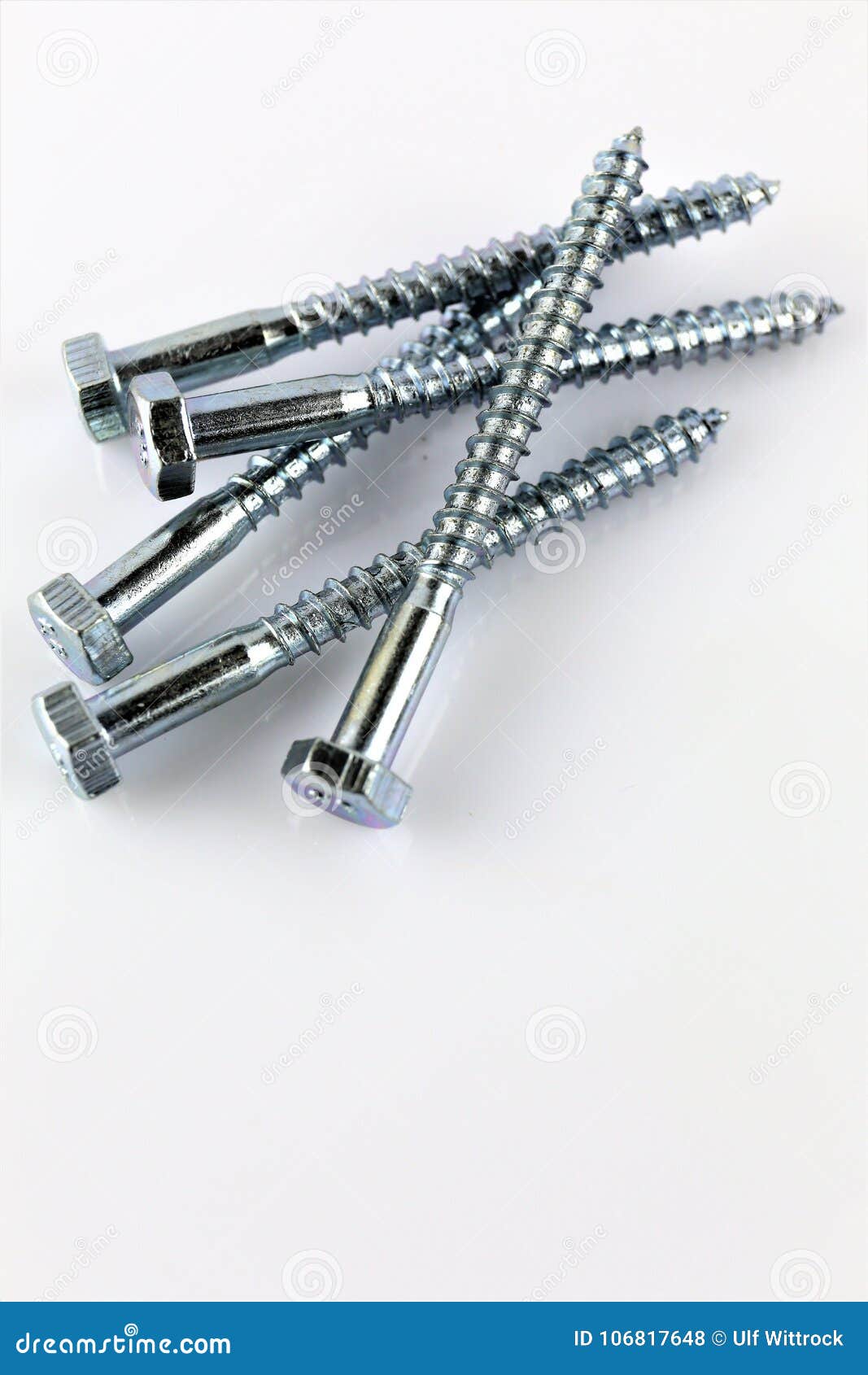 An Image of Some Screws, with Copy Space Stock Photo - Image of silver ...