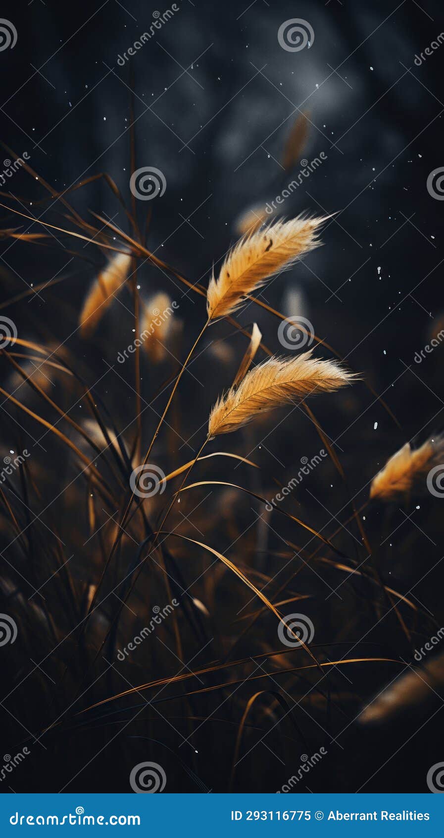 An Image of Some Tall Grass in the Dark Stock Illustration ...