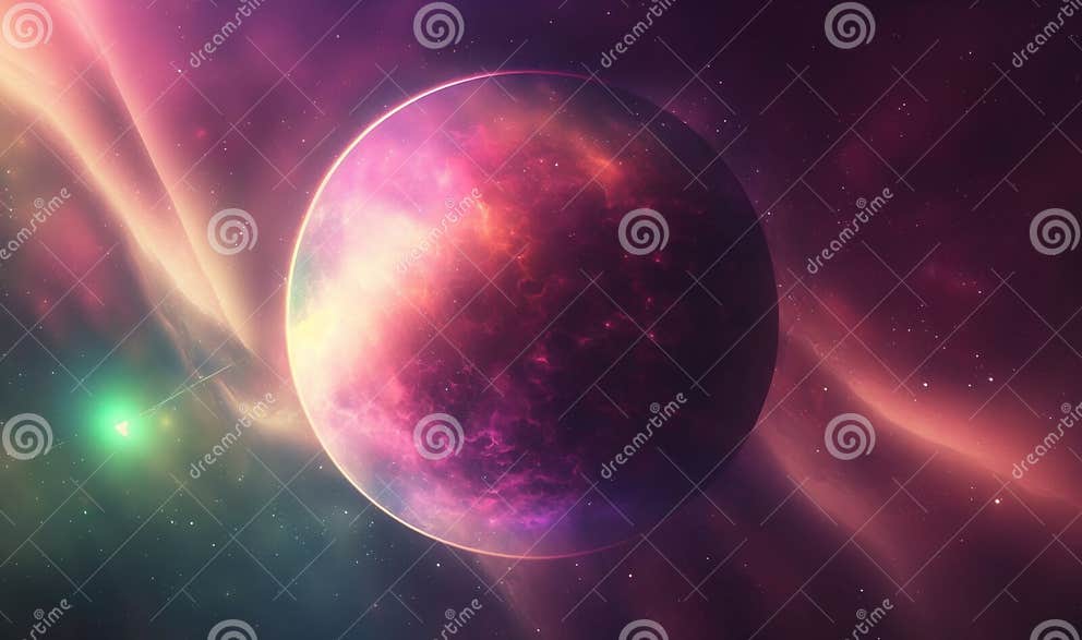 An Image of a Space Scene with a Planet in the Foreground Stock ...
