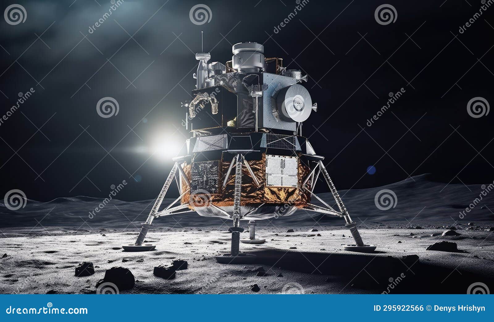 A Lunar Space Station Amidst the Celestial Landscape Stock Illustration ...