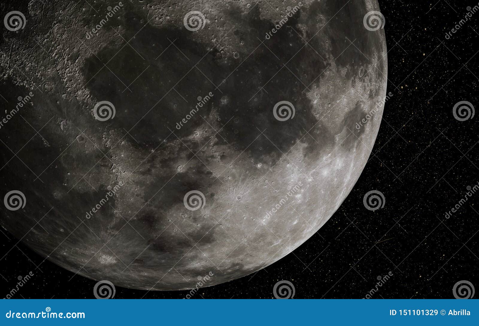The Image of the Sphere and the Surface of the Moon Stock Illustration ...