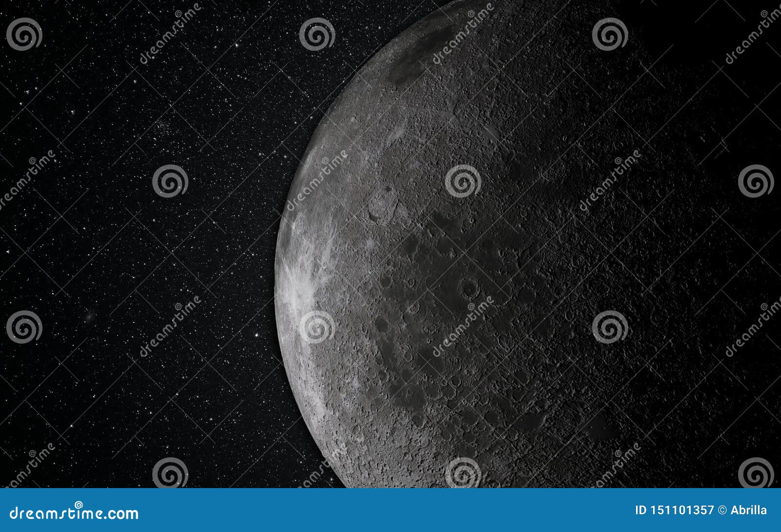 The Image of the Sphere and the Surface of the Moon Stock Illustration ...