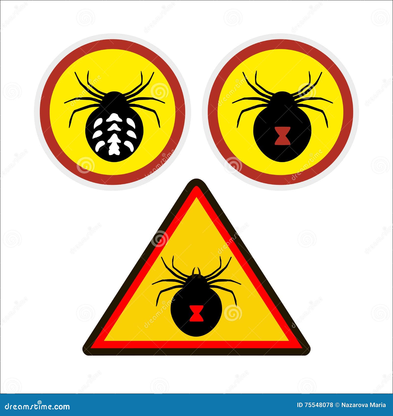 The Image of a Spider. Warning Sign Stock Vector - Illustration of ...