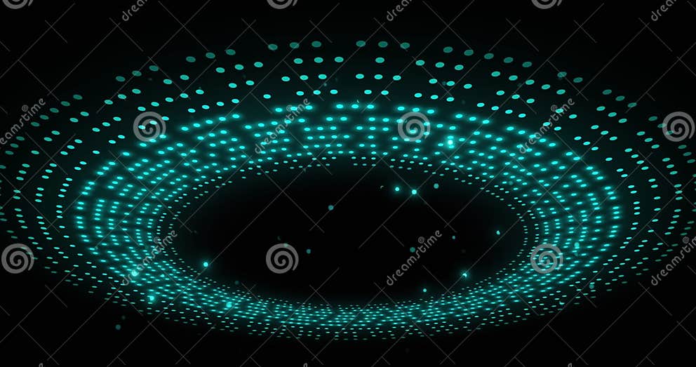 Image of Spinning Blue Glowing Circles on Black Background Stock ...