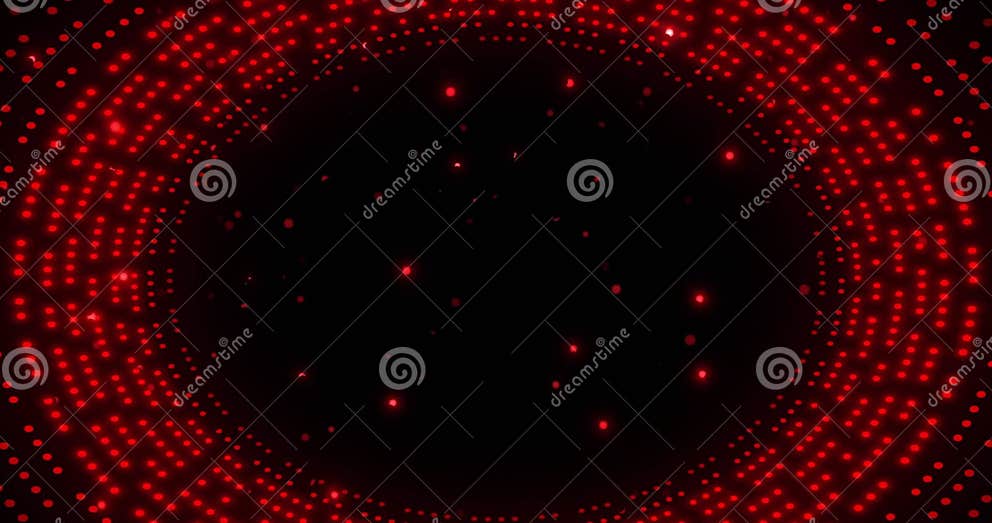 Image of Spinning Red Glowing Circles on Black Background Stock ...