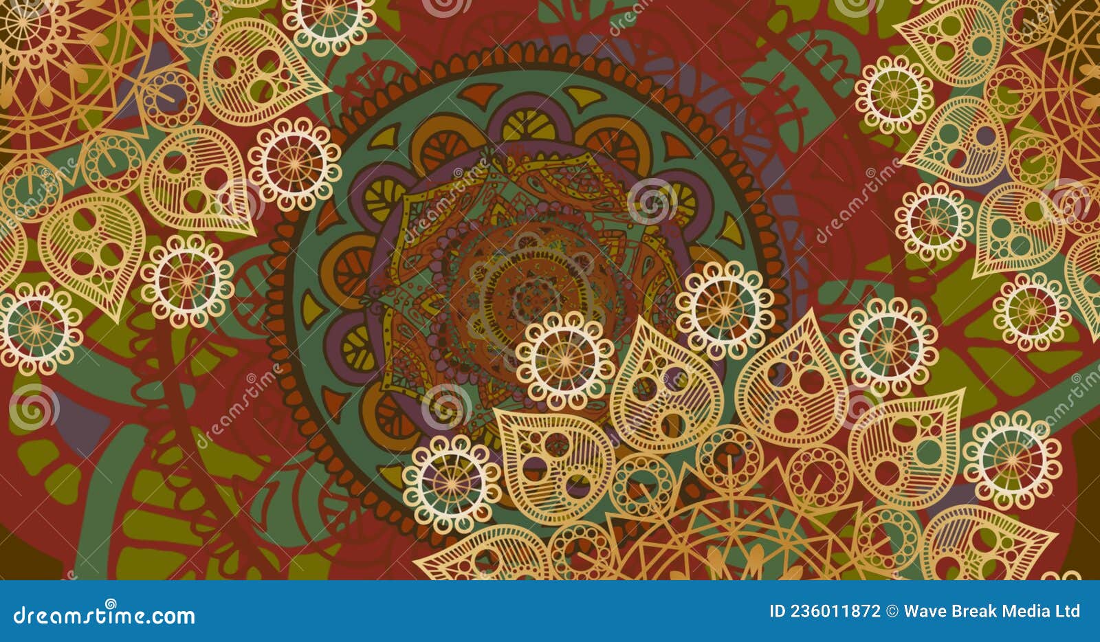 Image of Spinning Wheels with Pattern on Red Pattern Background Stock ...