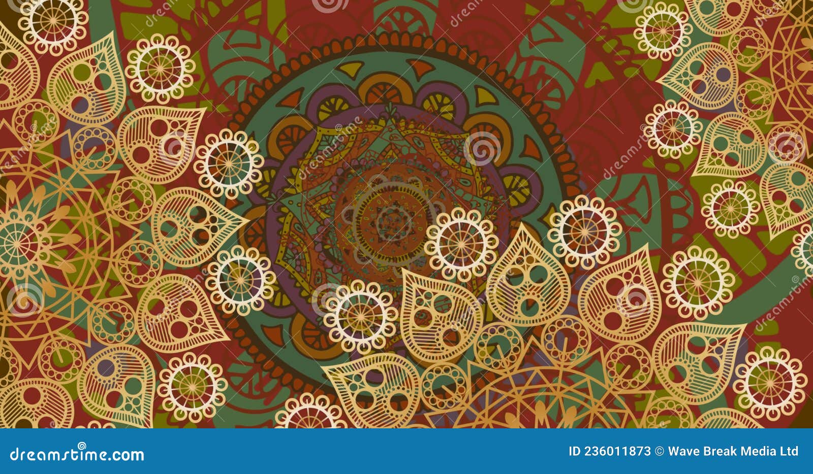 Image of Spinning Wheels with Pattern on Red Pattern Background Stock ...