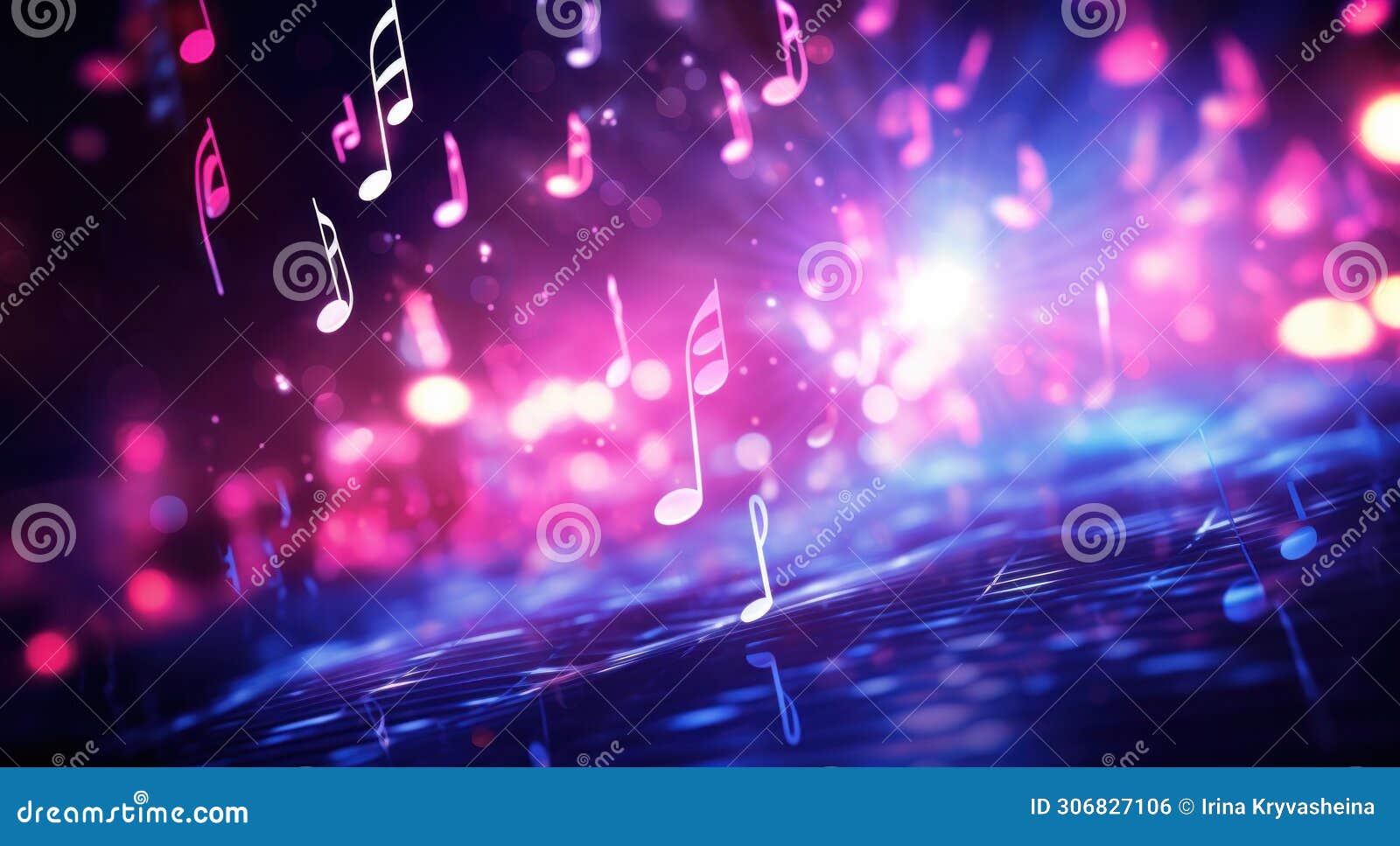 An Image with Sporadic Music Notes Flying Up, Stock Illustration ...