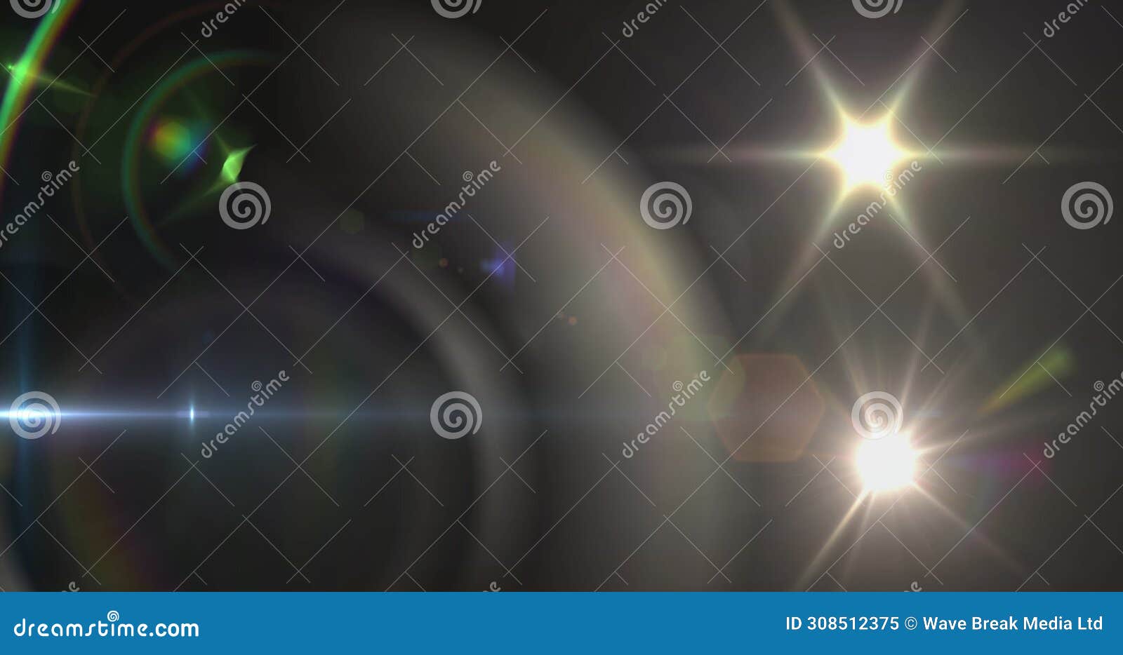 Image of Spotlight with Lens Flare and Light Beam Moving Over Dark ...