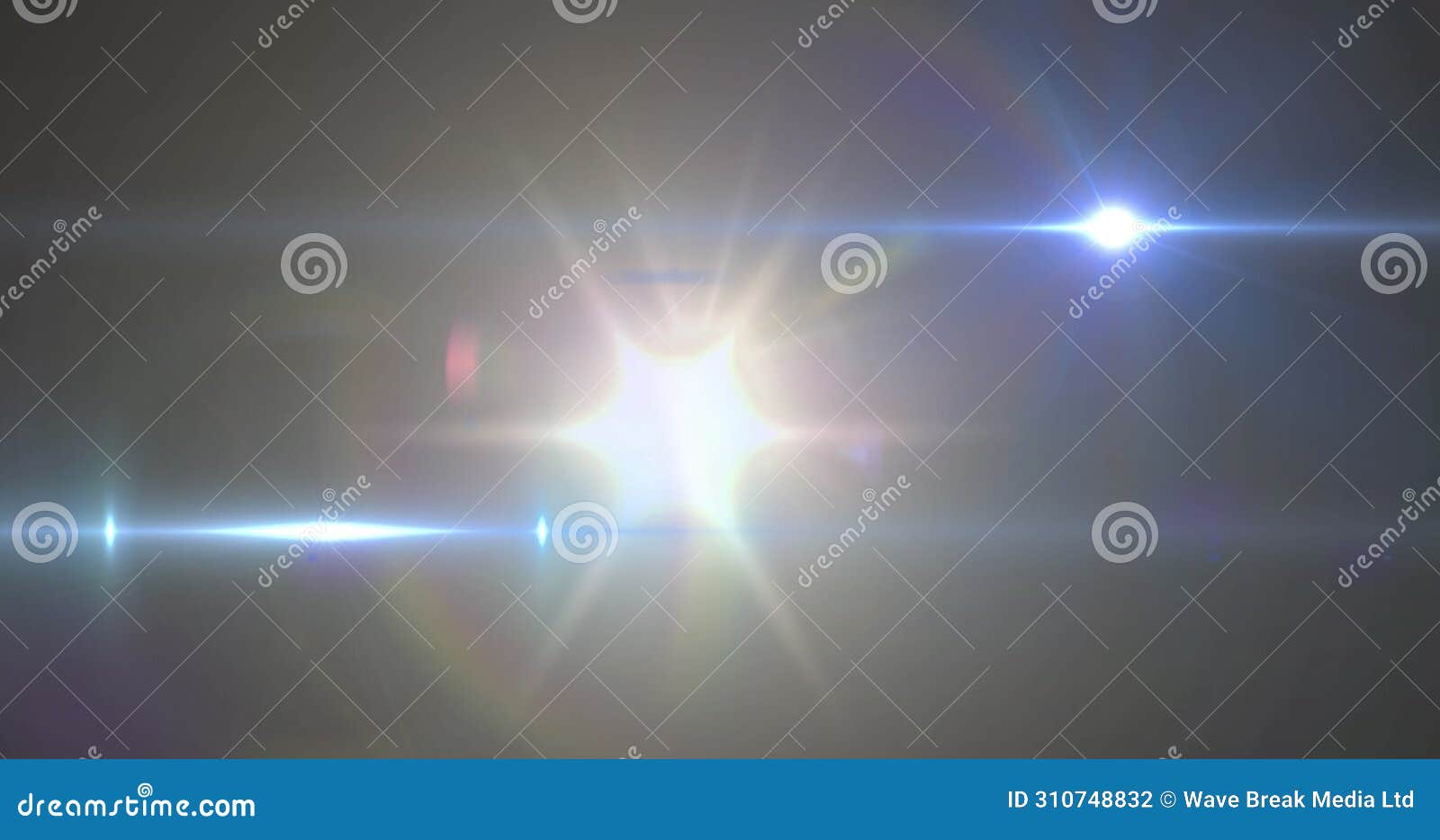 Image of Spotlight with Lens Flare and Light Beams Moving Over Dark ...