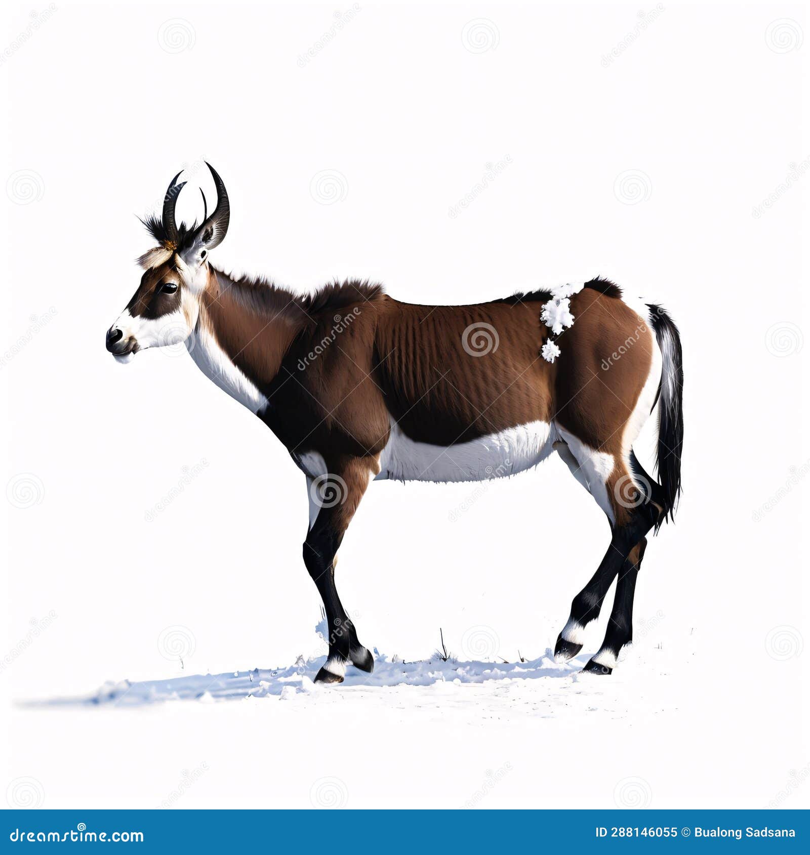 The Springbok is Isolated on a White Background. Stock Illustration ...