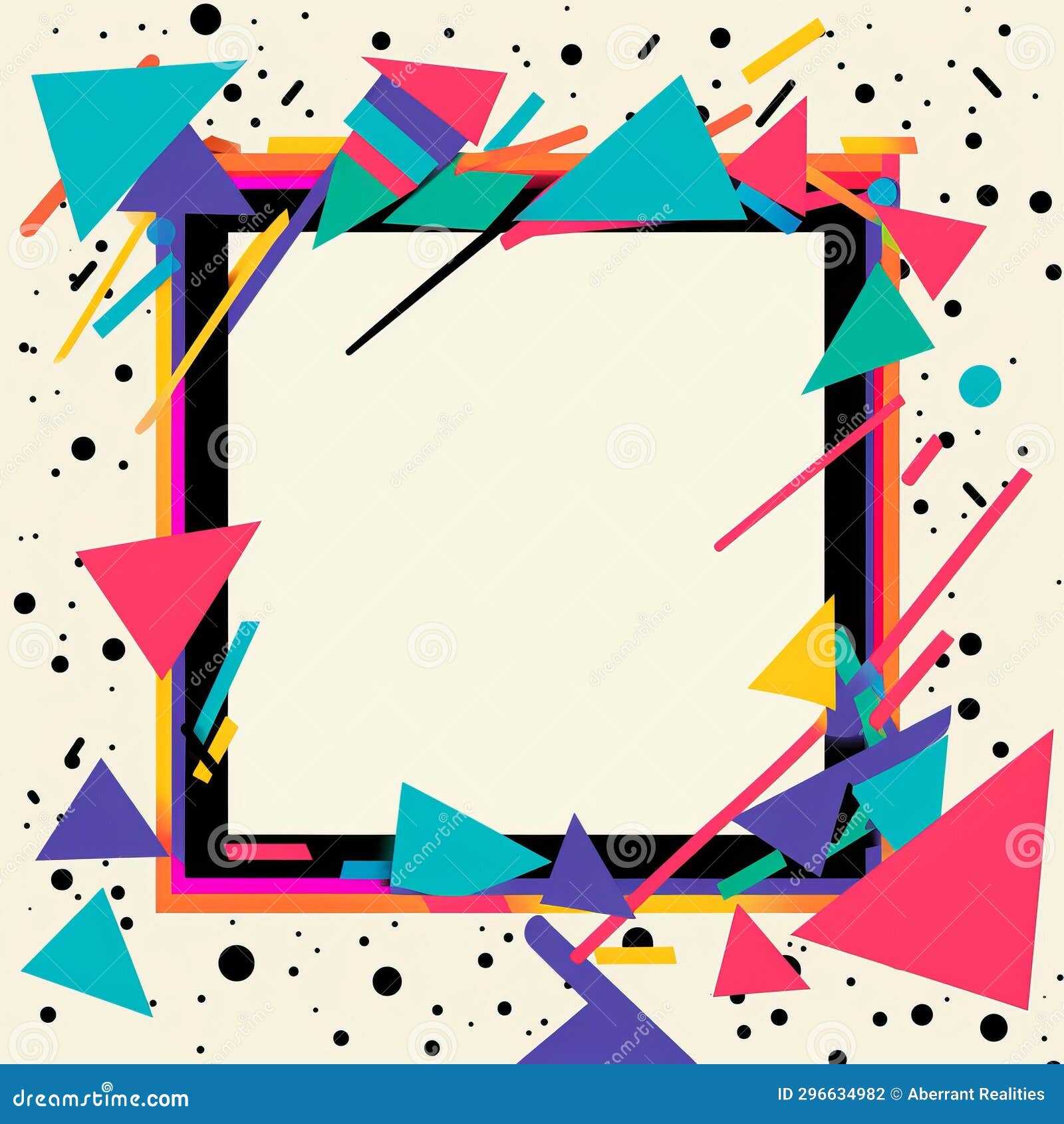 An Image of a Square Frame with Colorful Geometric Shapes Stock ...