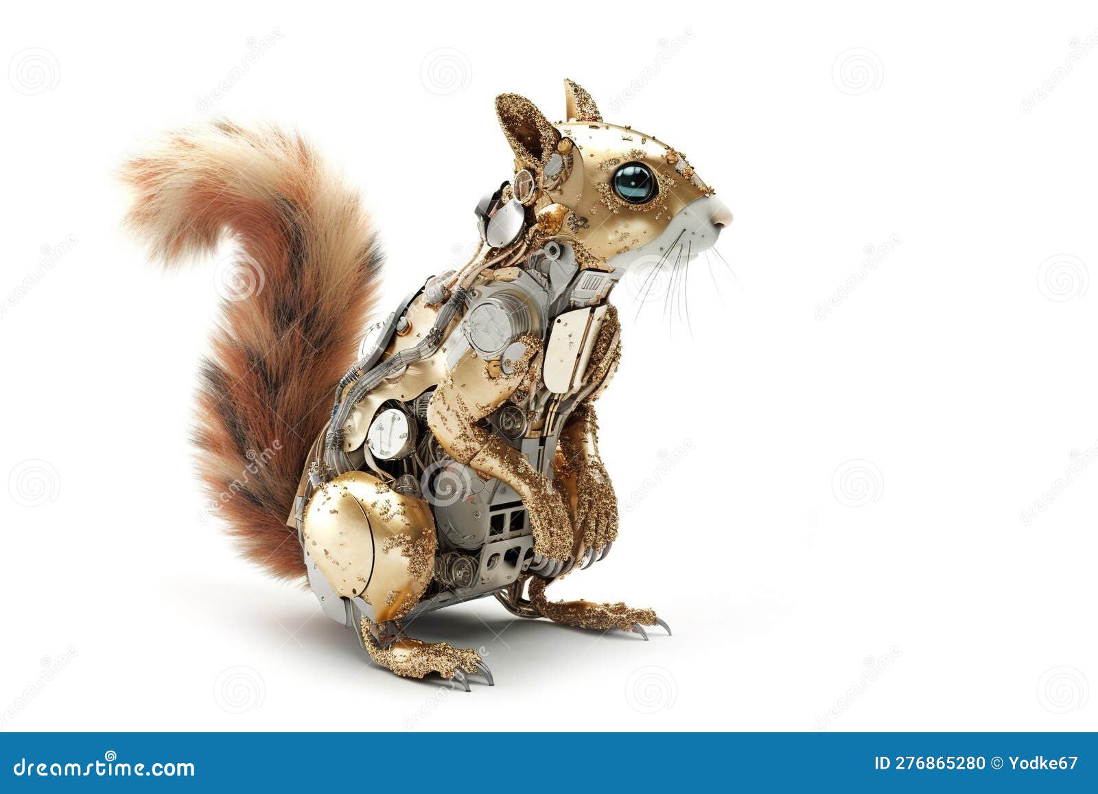 Image of a Squirrel Modified into a Electronics Robot on a White ...