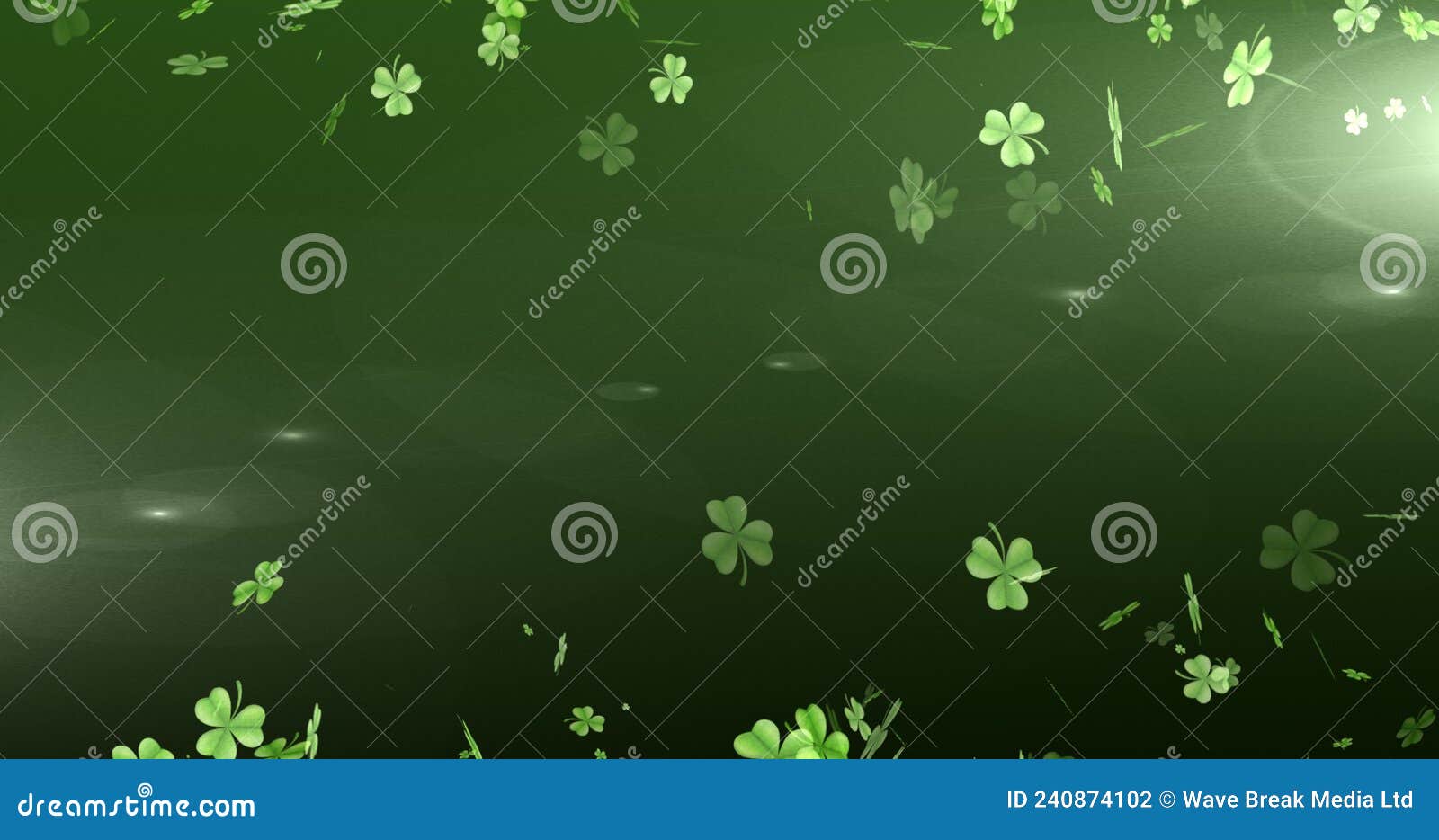 Image of St Patricks Day Multiple Shimmering Floating Green Shamrocks ...