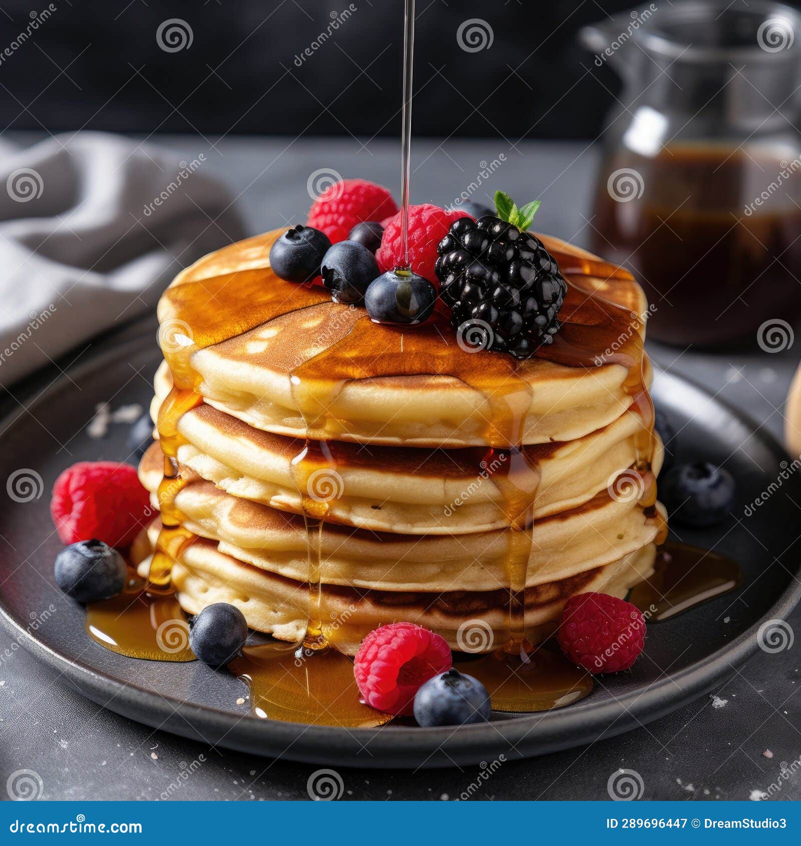 Stack Of Fluffy Chocolate Donuts On A Plate Generated By AI Royalty ...
